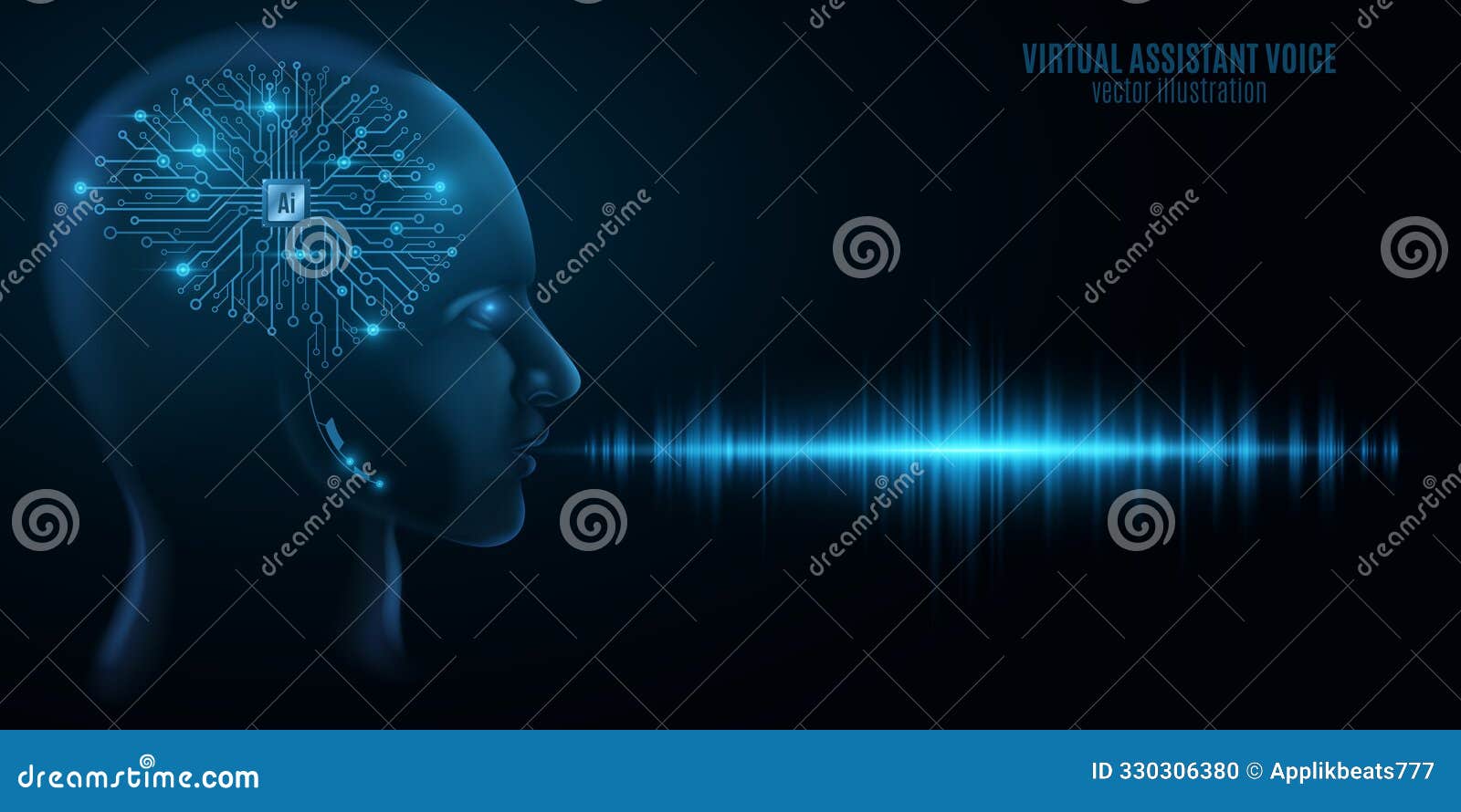 Virtual Voice Assistant on Dark Background for Your Artificial ...