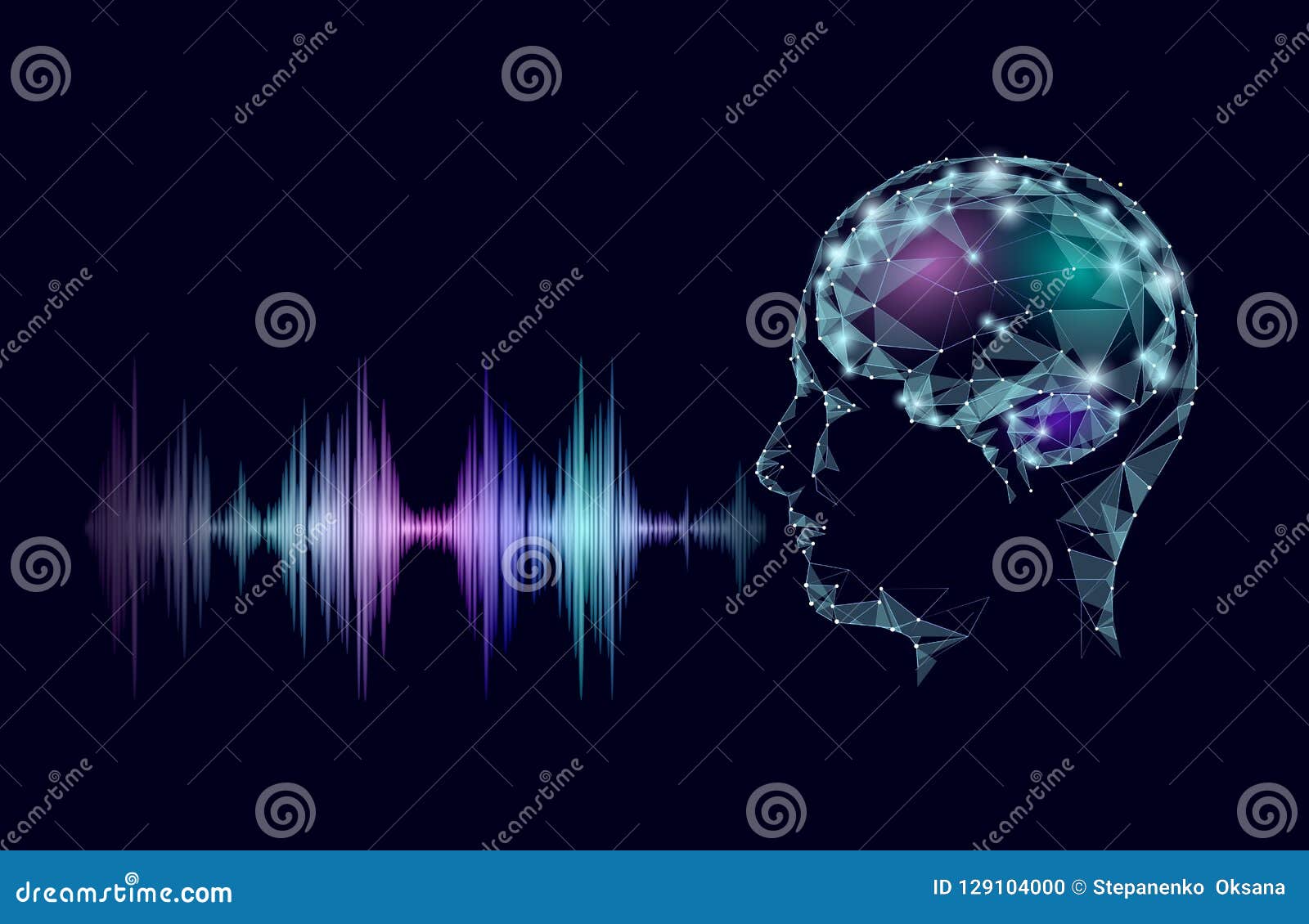 Virtual Voice Computer Online Assistant Concept. Voice Sound Recognizer ...