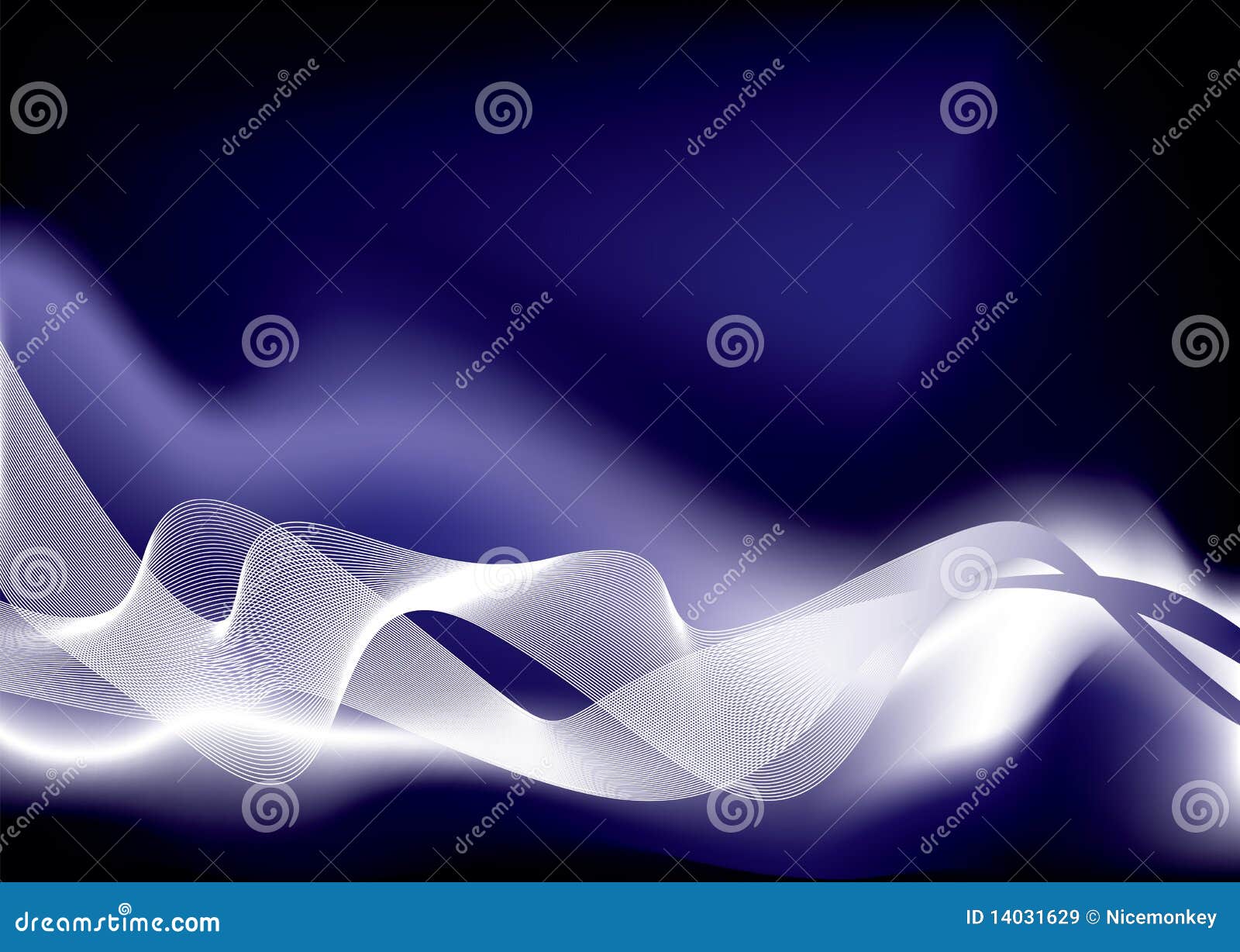 Virtual wave space blue stock illustration. Illustration of curves ...