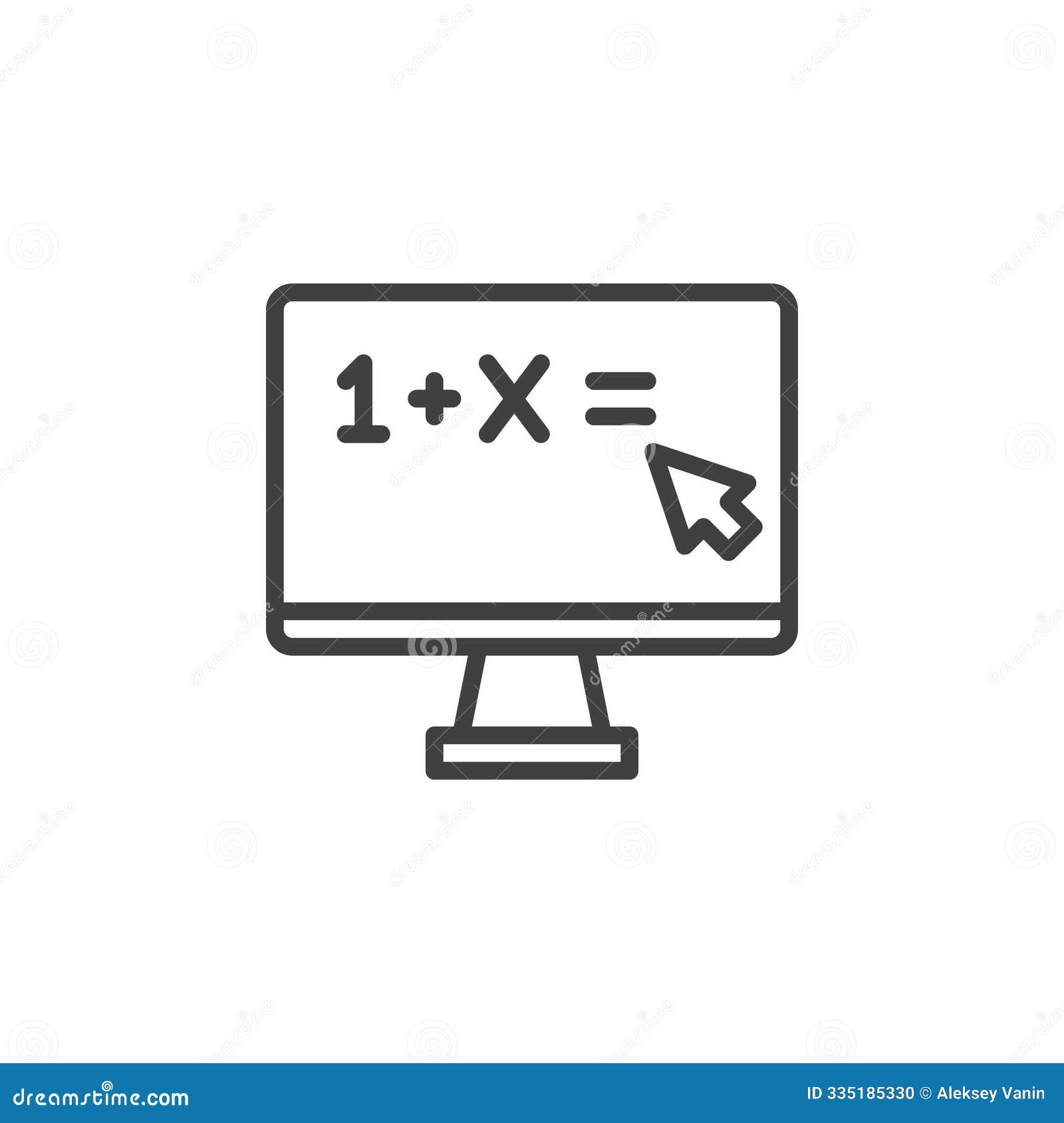 Virtual Whiteboard Line Icon Stock Illustration - Illustration of ...