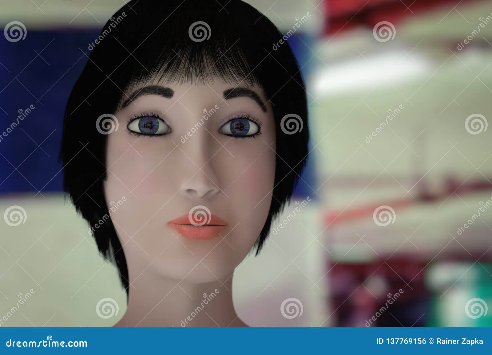 A Virtual Woman Rendered in 3d Stock Illustration - Illustration of ...