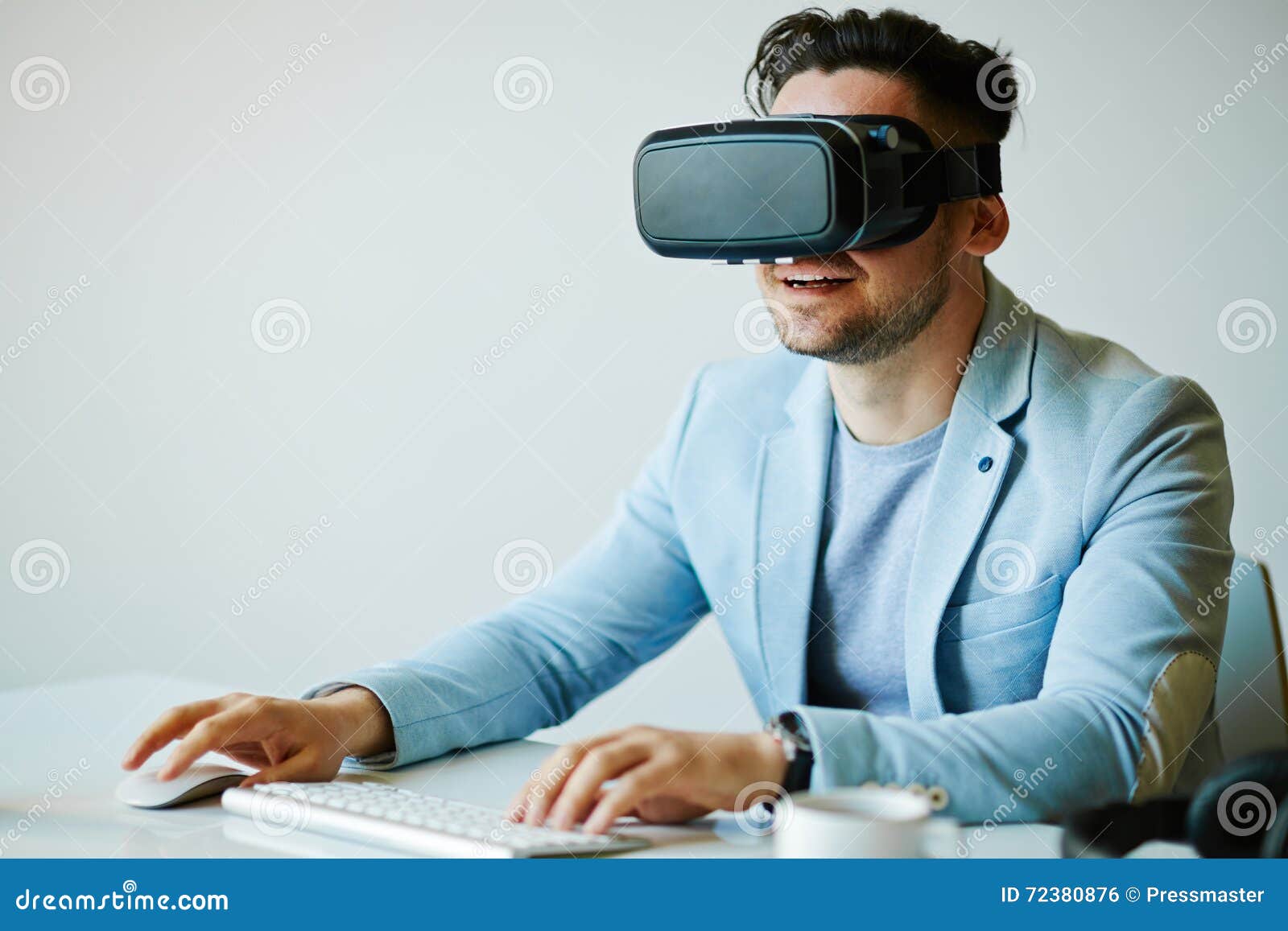 Virtual work stock photo. Image of smiling, amazing, adult - 72380876