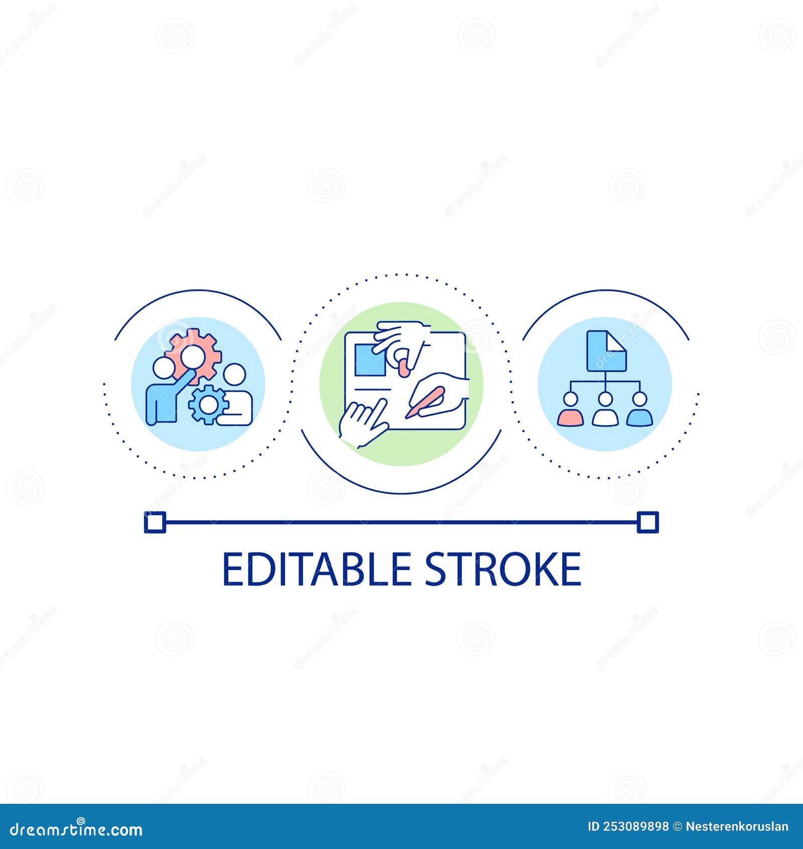Virtual Work Space for Collaboration Loop Concept Icon Stock Vector ...