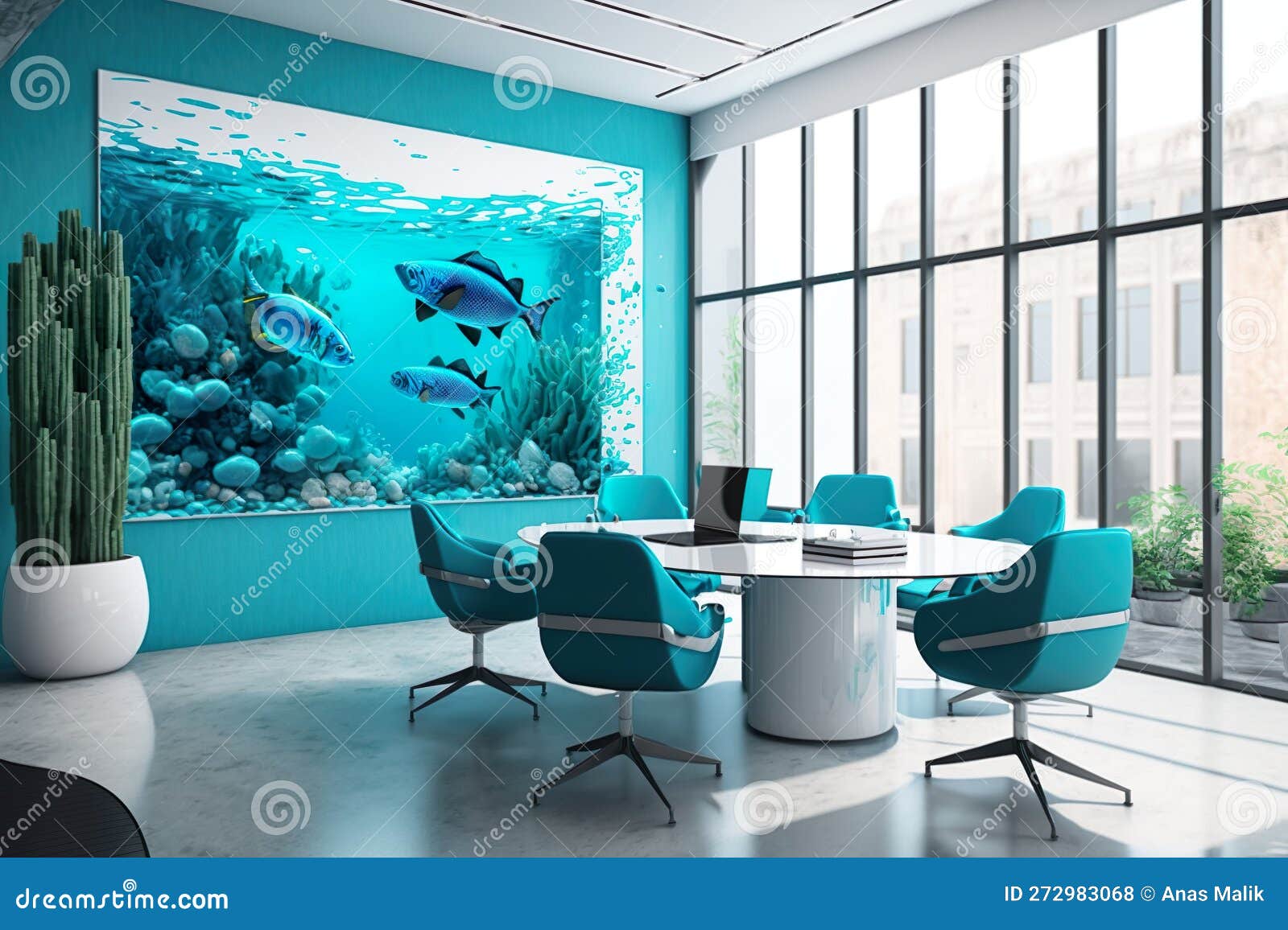 Virtual Workspace 3D Rendering of a Professional Business Meeting Room ...
