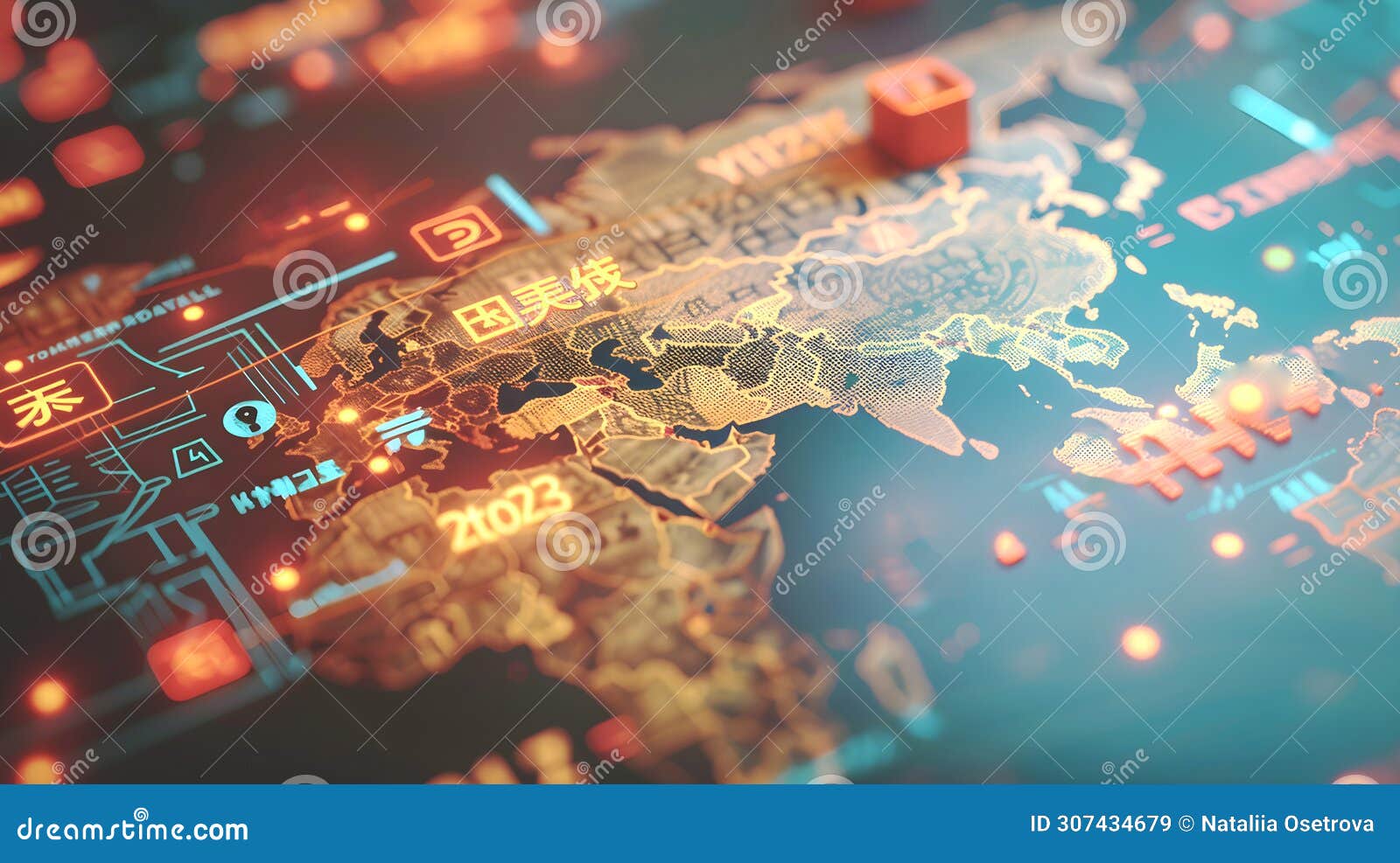 Virtual World Map Displaying Global Network of Users, Money Transfer ...