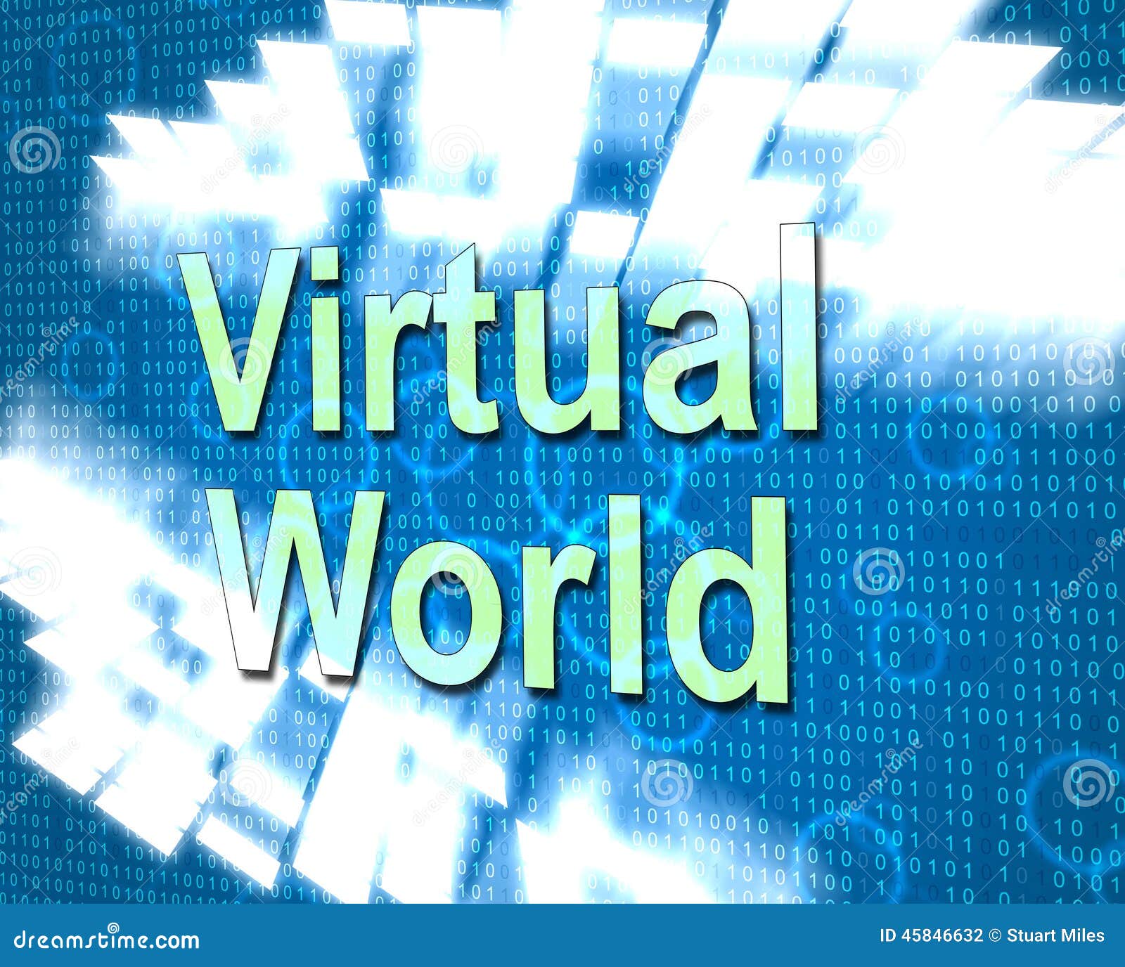 Virtual World Represents Web Site and Earth Stock Illustration ...