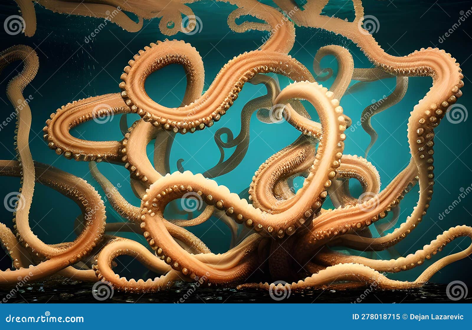 The Virtual World of Tentacles Stock Illustration - Illustration of scallop, wildlife: 278018715