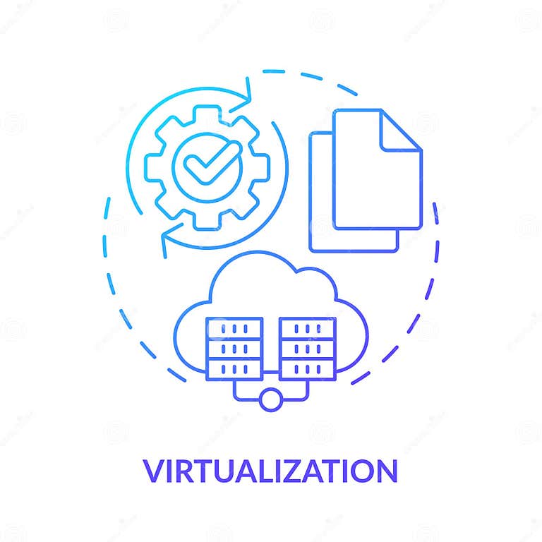 Virtualization Blue Gradient Concept Icon Stock Vector - Illustration ...