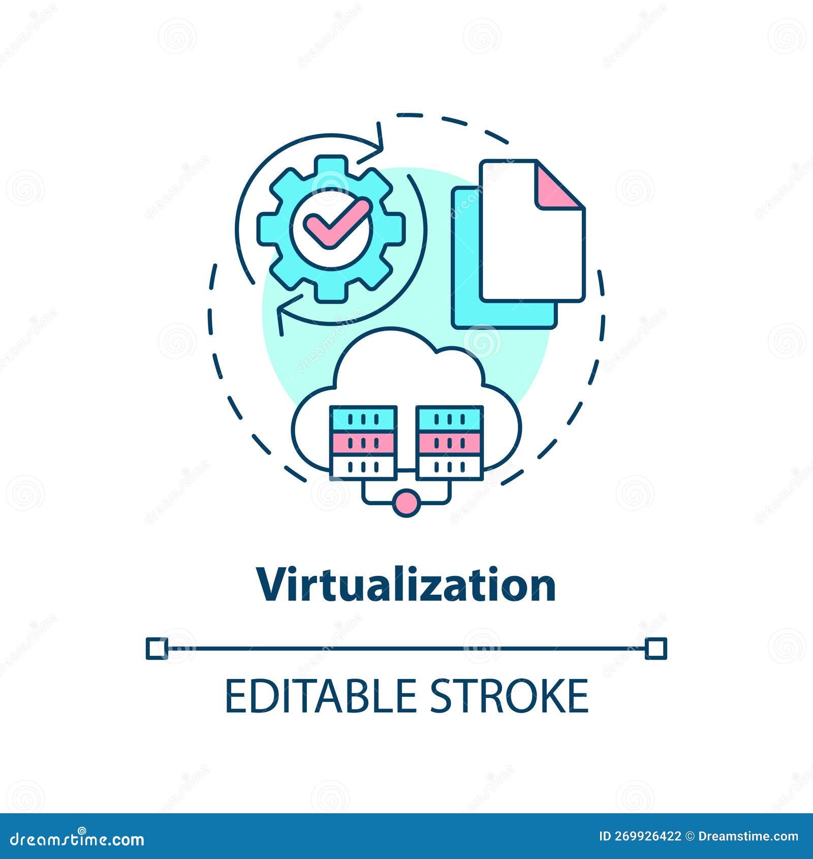 Virtualization Concept Icon Stock Vector - Illustration of save, plan ...