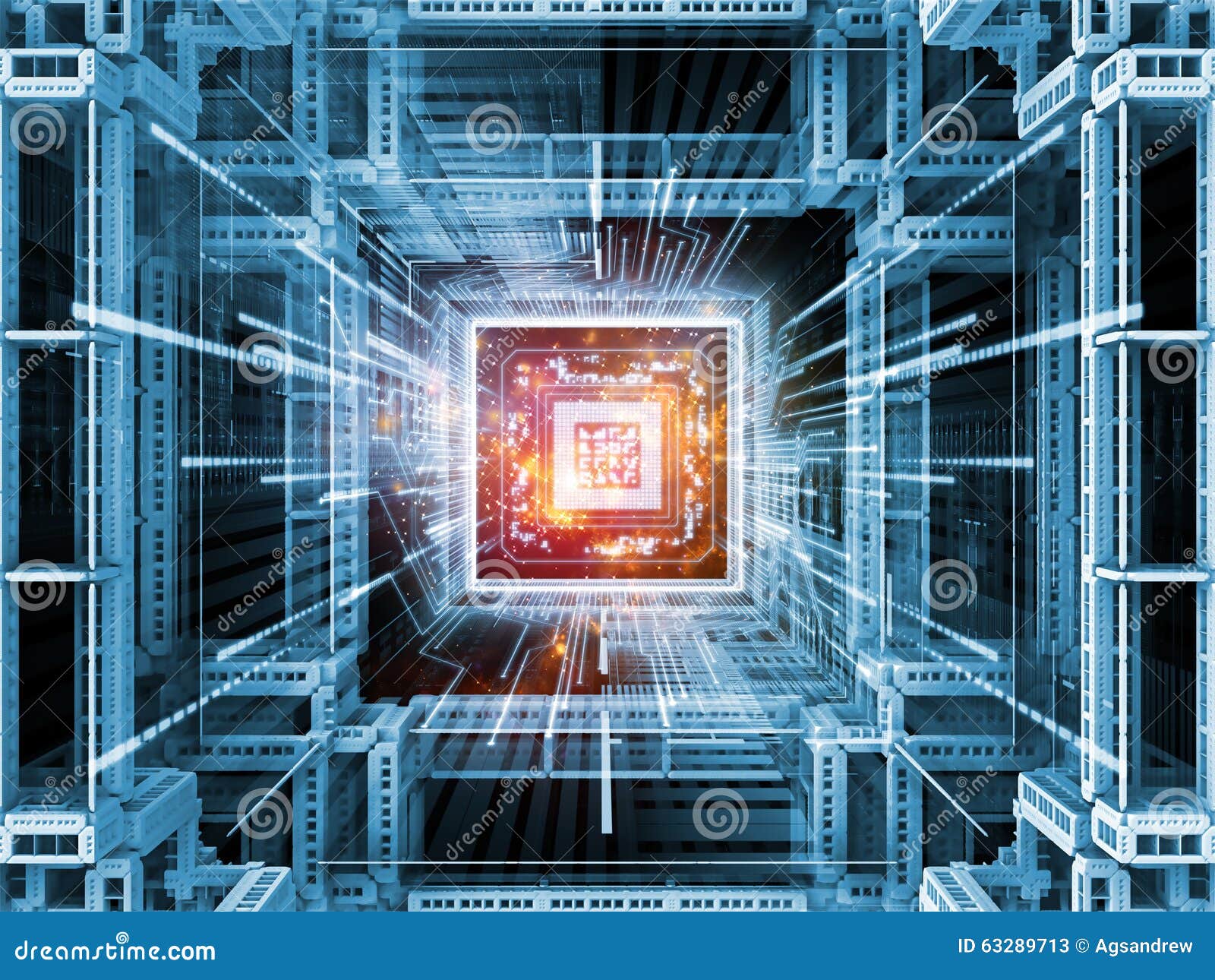 Virtualization of CPU stock illustration. Illustration of data - 63289713