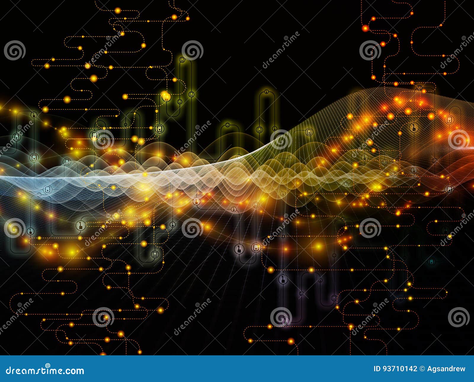Virtualization of Data Transfers Stock Illustration - Illustration of ...