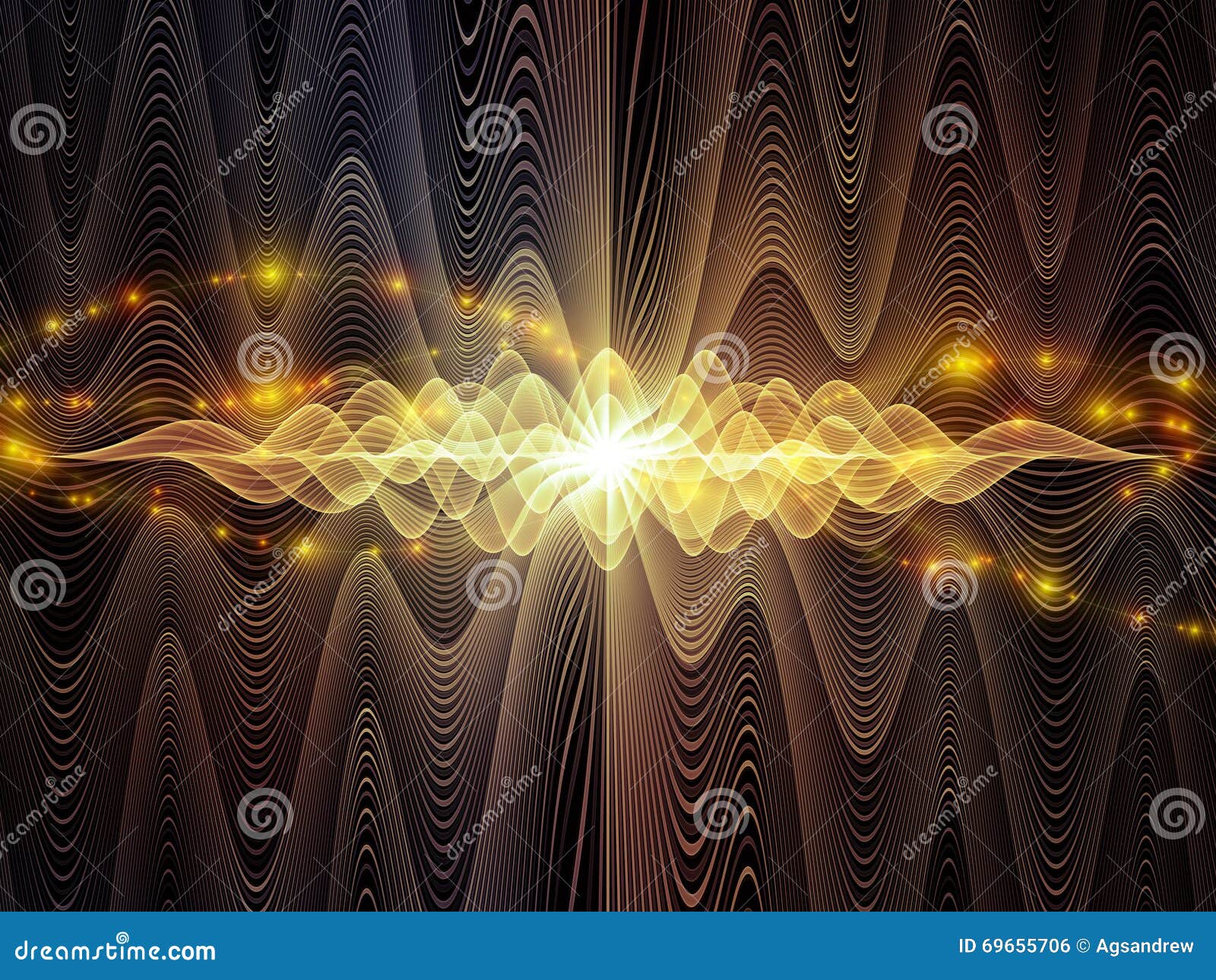 Virtualization of Light Waves Stock Illustration - Illustration of ...