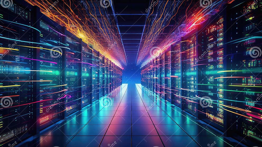 Virtualization Server Technology Stock Illustration - Illustration of ...