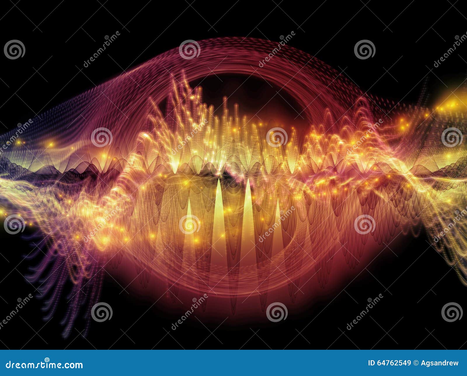Virtualization of Sound Wave Stock Illustration - Illustration of ...