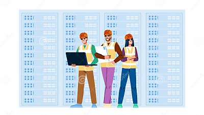 Virtualization Technical Team Data Center Vector Stock Vector ...