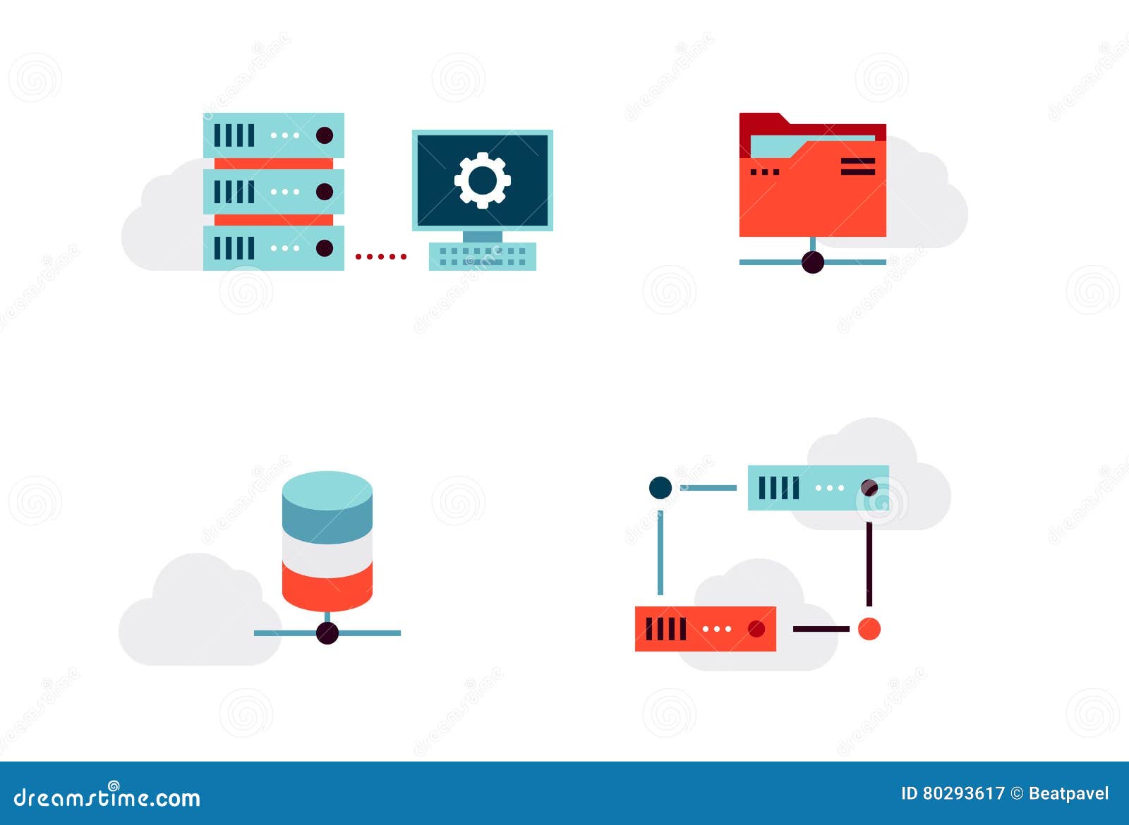 Virtualization Vector Icons Set Royalty-Free Stock Photo ...