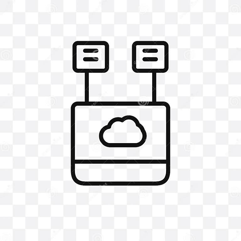 Virtualization Vector Linear Icon Isolated on Transparent Background ...