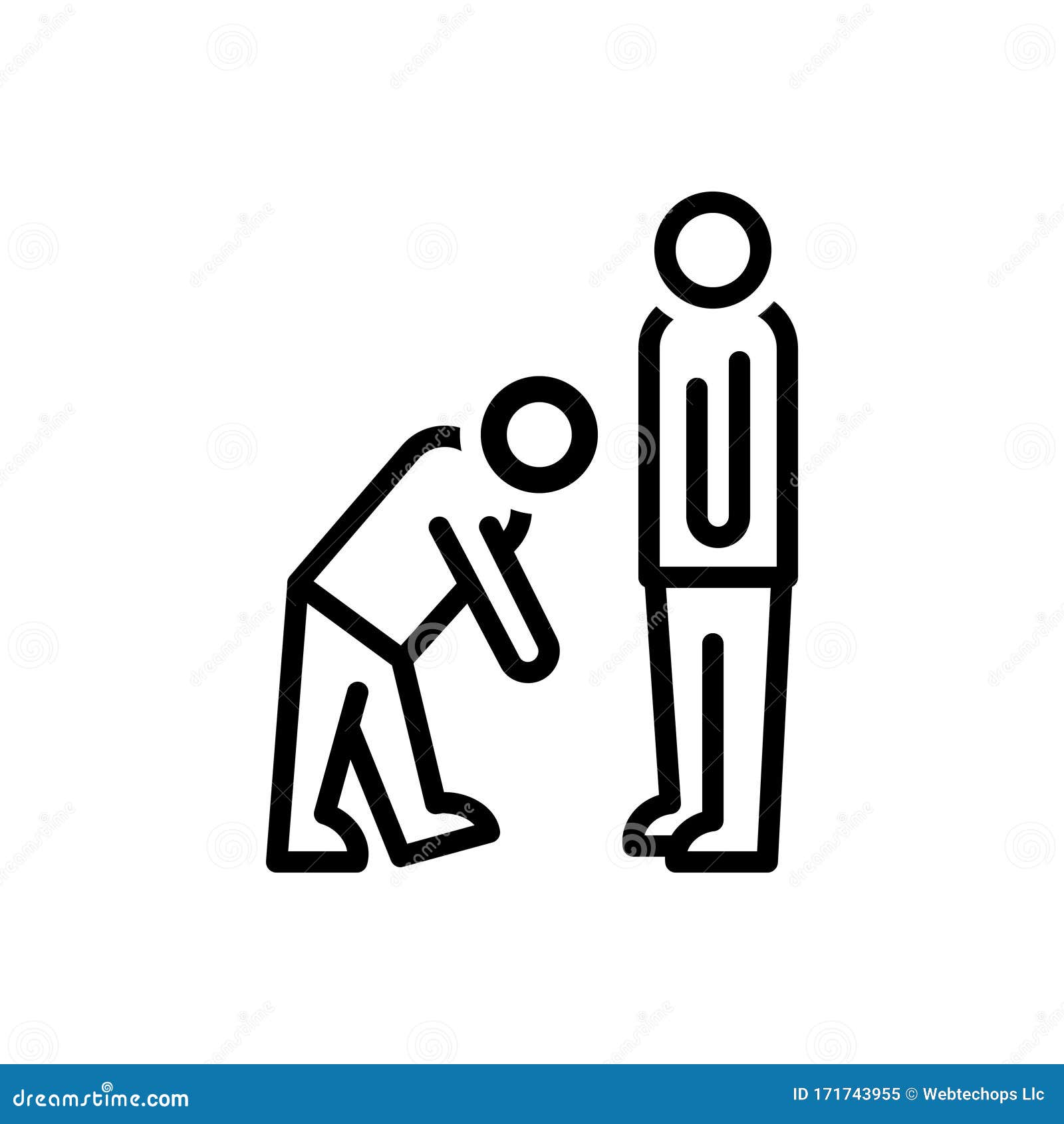 Black Line Icon for Virtue, Good Behavior and Respect Stock Vector ...