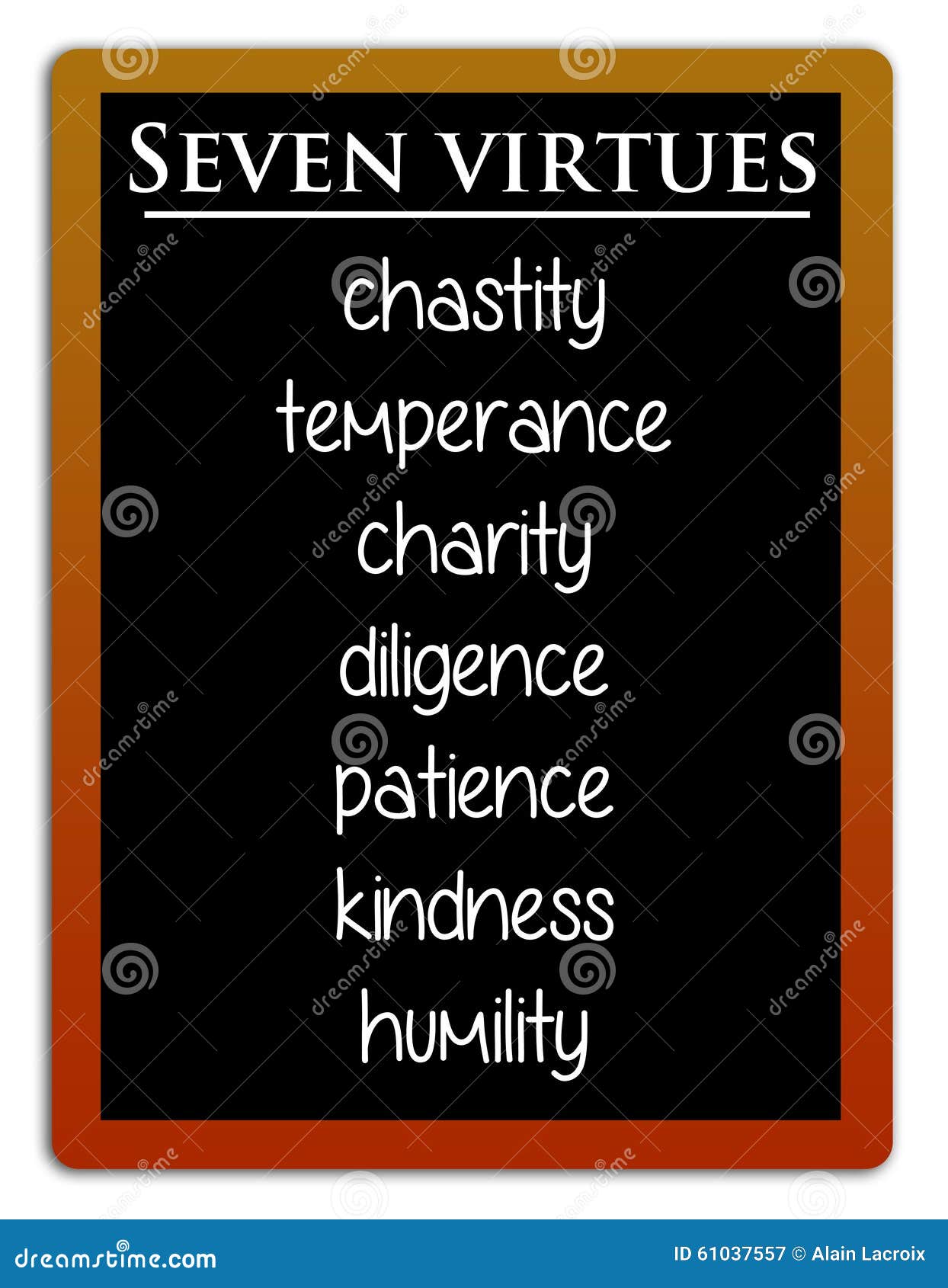 Virtues stock illustration. Illustration of improving - 61037557