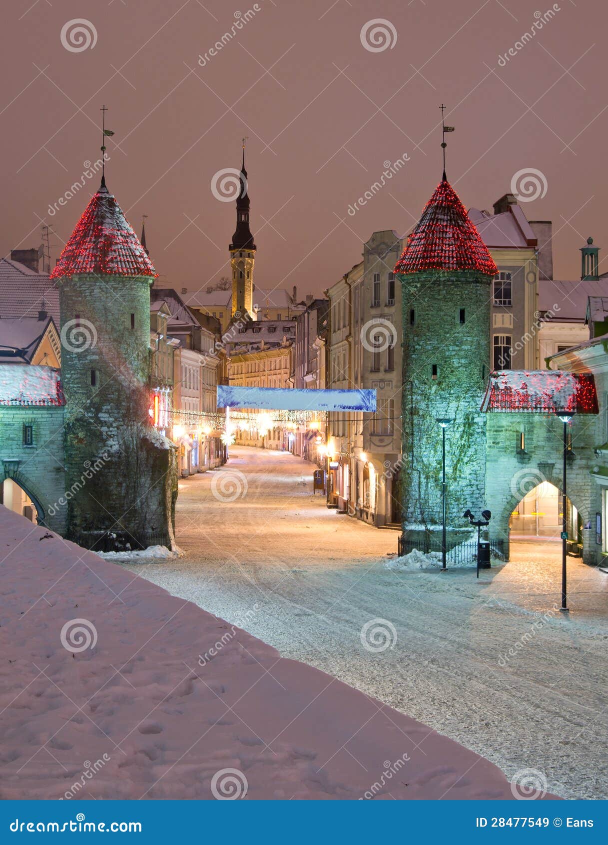 Viru Gate in Tallinn, Estonia Stock Image - Image of winter, town: 28477549