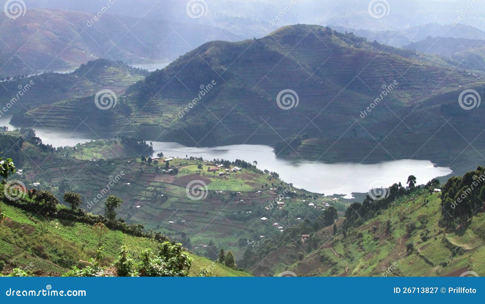 Virunga Mountains in Uganda Stock Image - Image of panoramic, mountain ...