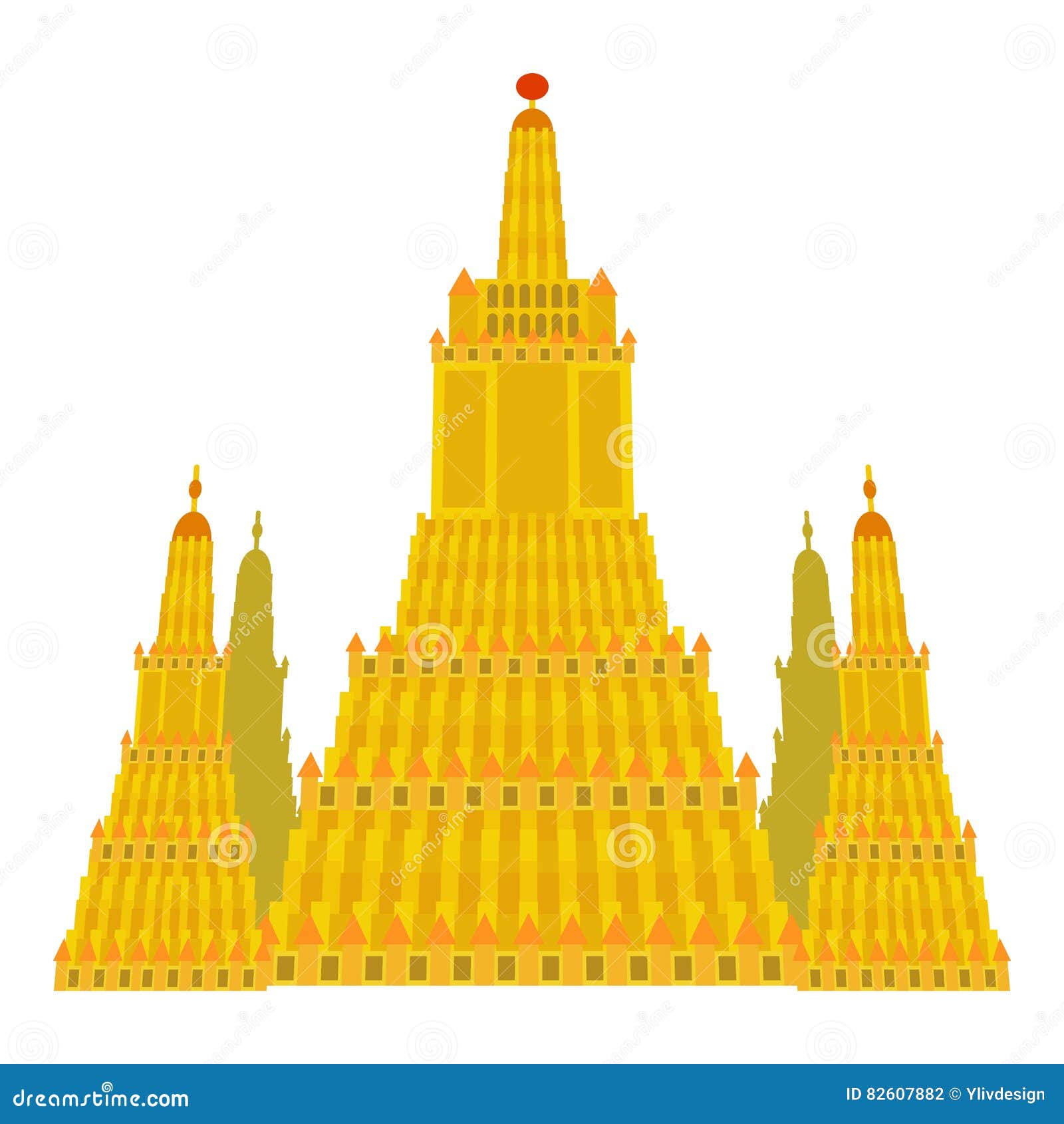 Virupaksha Temple Icon, Cartoon Style Vector Illustration ...
