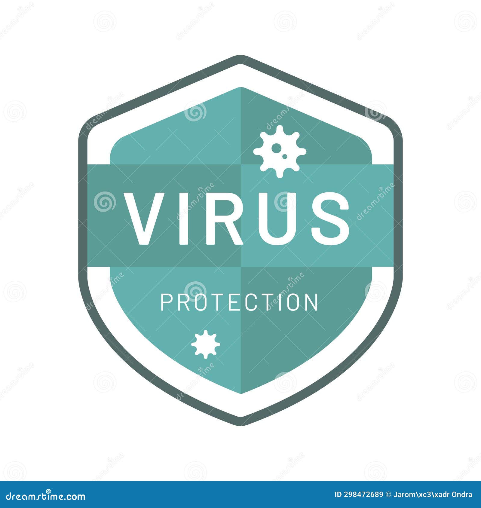 Virus Shield Symbol on White Background. Stock Vector - Illustration of ...