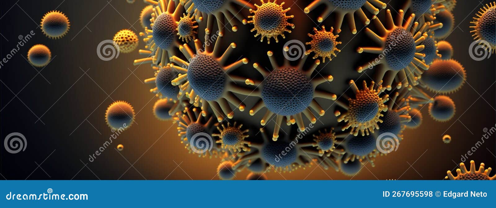 Virus Background With Disease Cells And Red Blood Cells Illustrates The ...