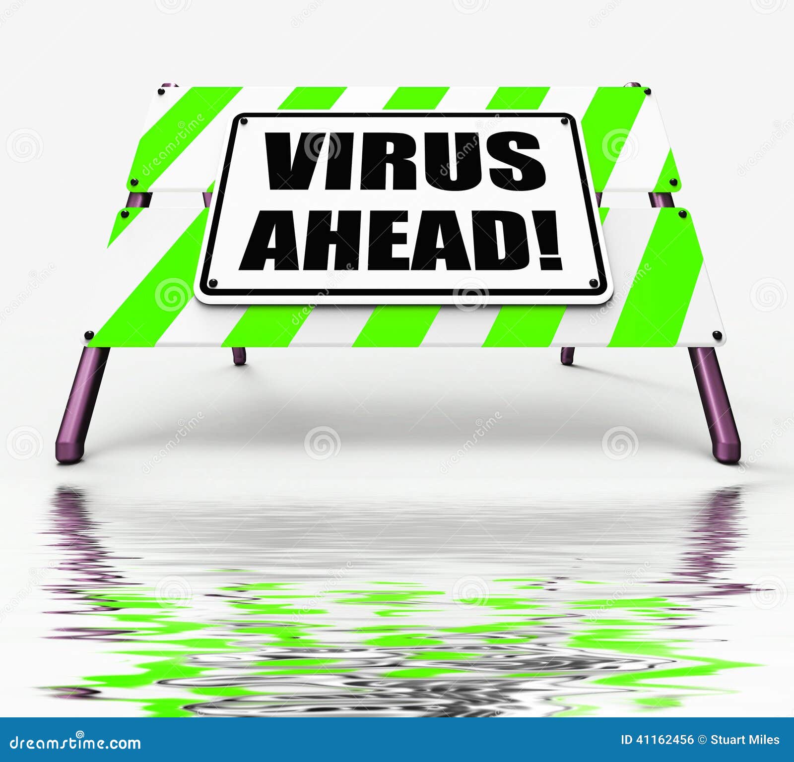 Virus Ahead Displays Viruses and Future Malicious Damage Stock ...