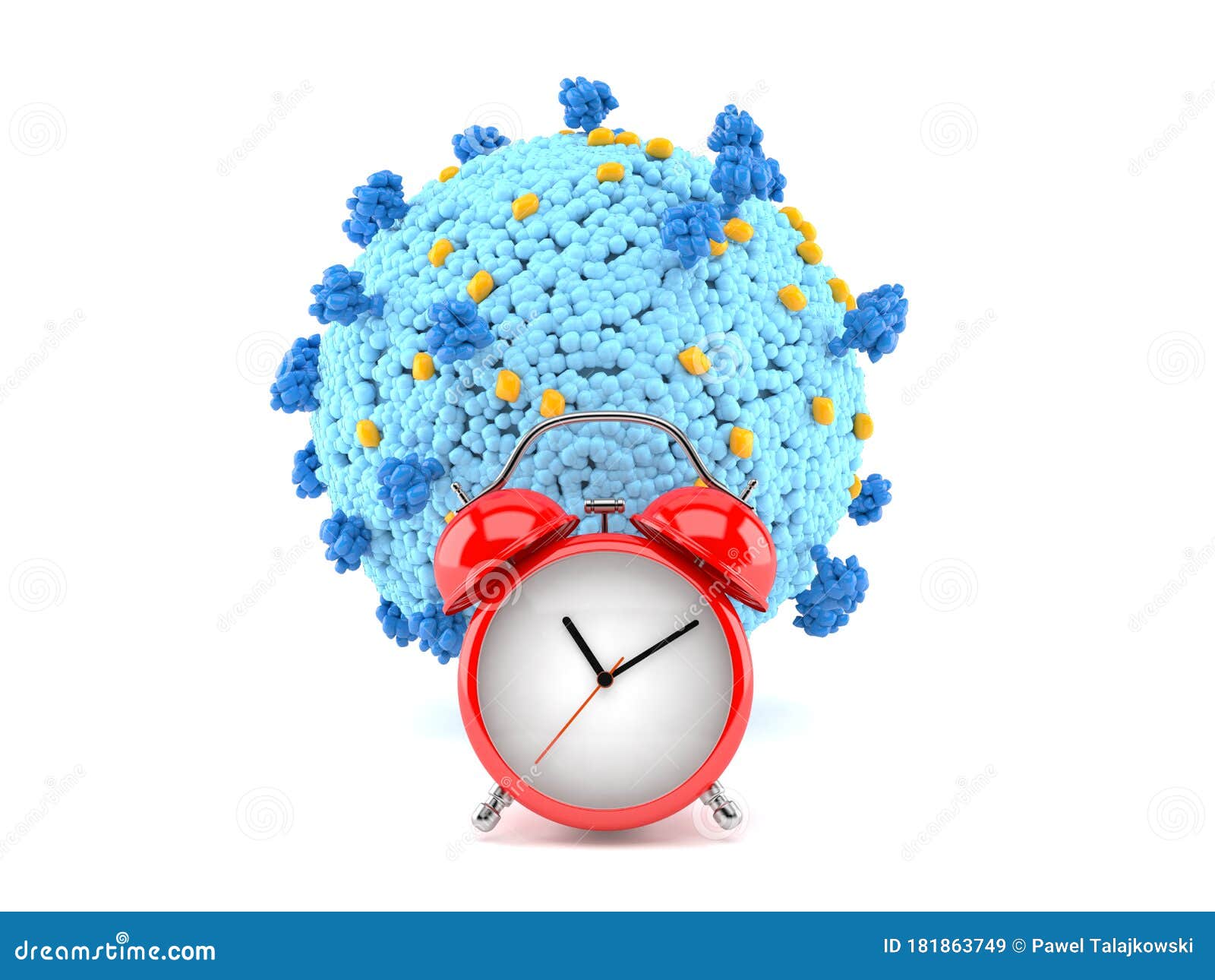 Virus with alarm clock stock illustration. Illustration of disease ...