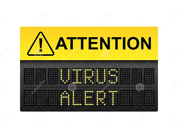 Virus Alert LED Warning stock vector. Illustration of sign - 83871994