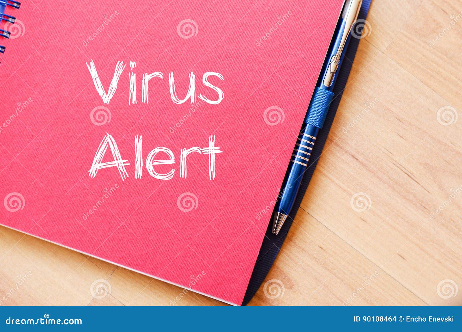 Virus Alert Text Concept on Notebook Stock Illustration - Illustration ...