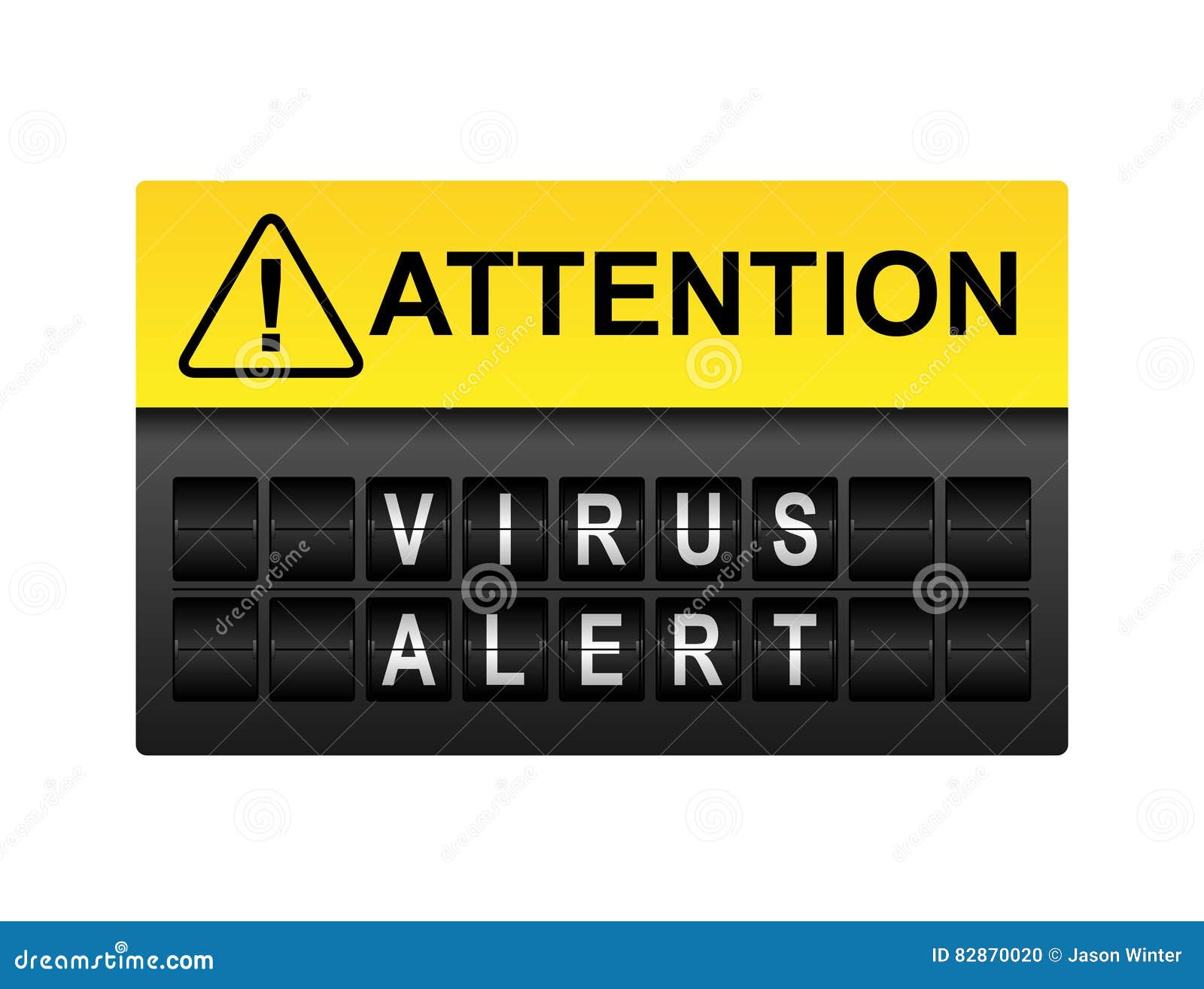 Virus Alert Warning stock vector. Illustration of attention - 82870020