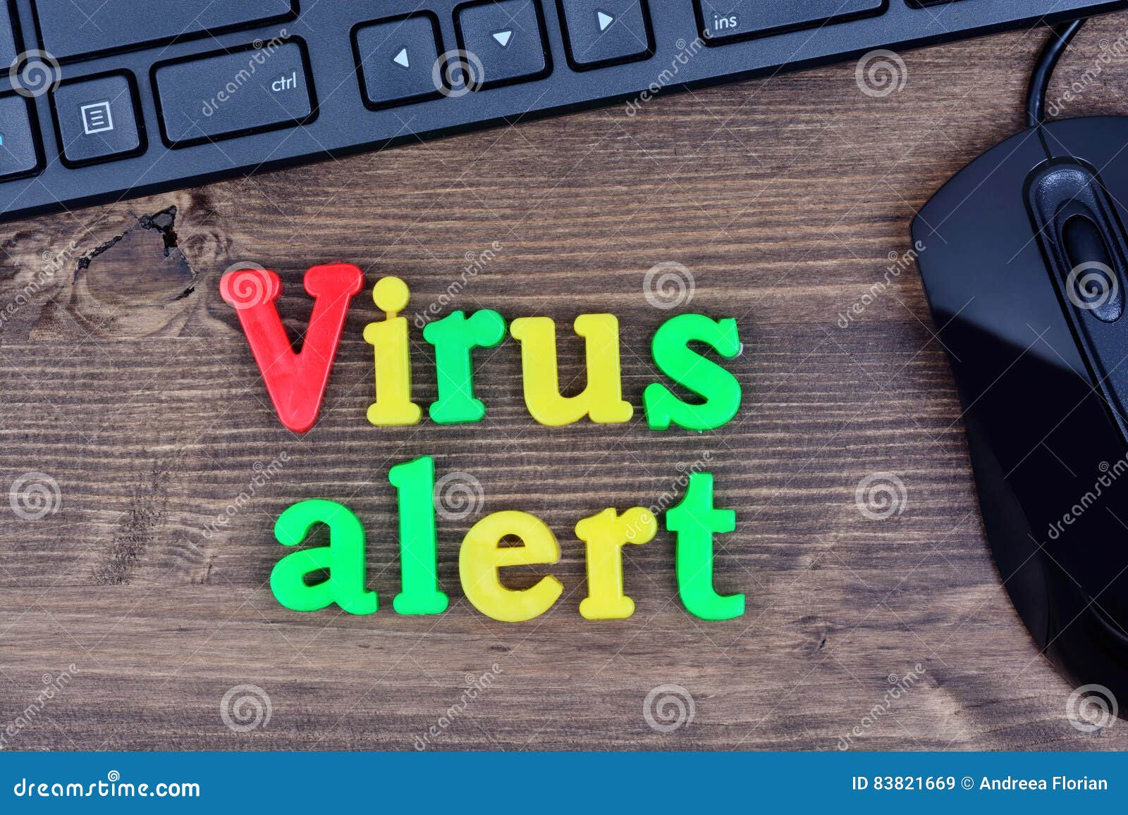 Virus alert words on table stock image. Image of problems - 83821669