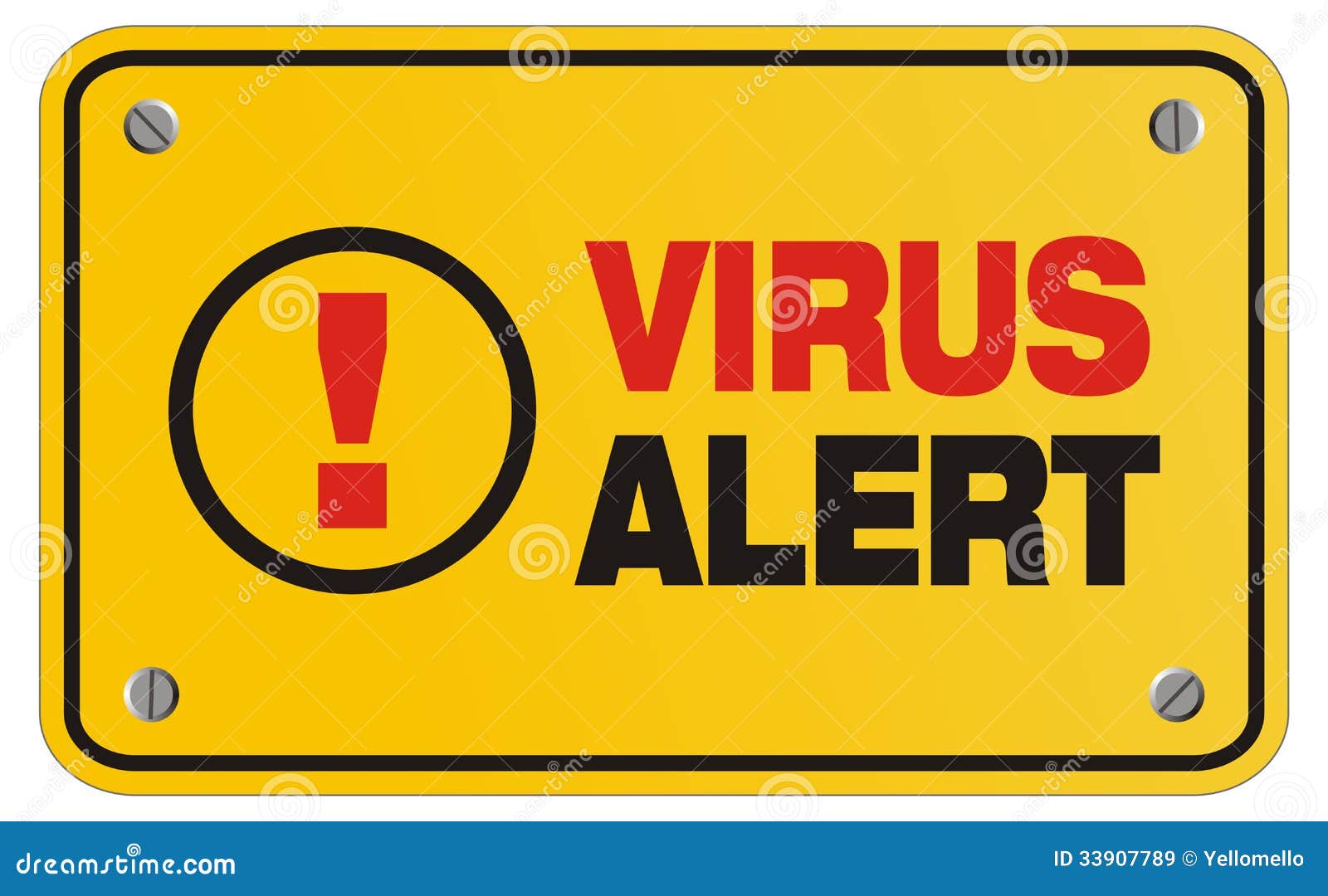 Virus Alert Yellow Sign - Rectangle Sign Stock Illustration ...