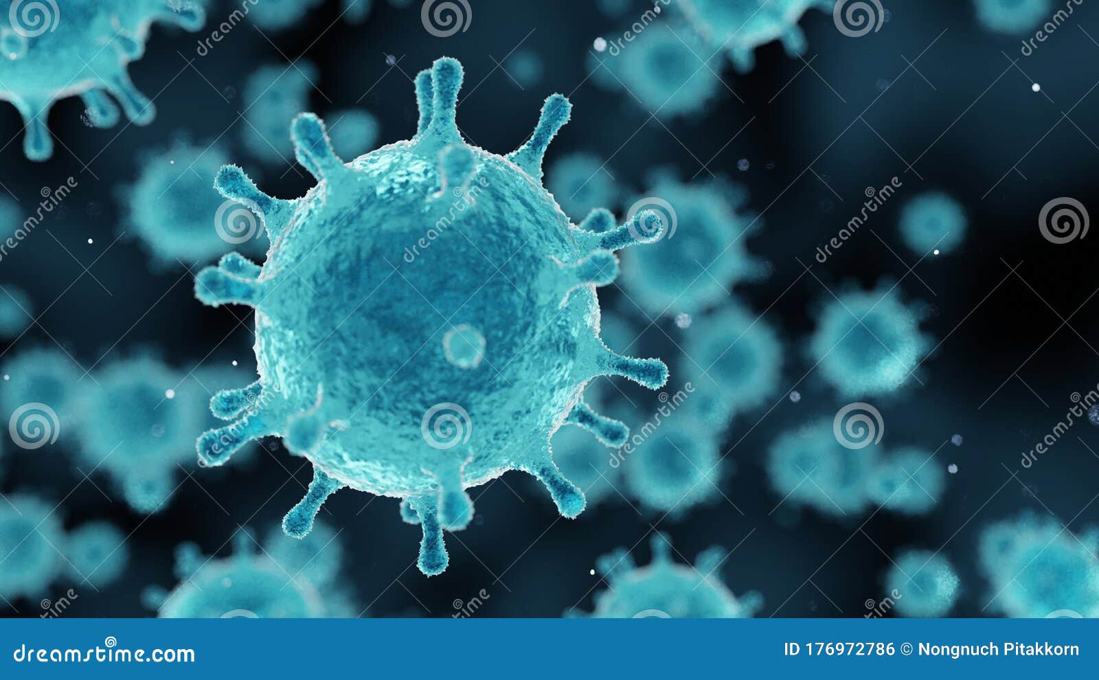 Virus Animation, Corona Virus Outbreak Covid-19, Microscopic View of ...