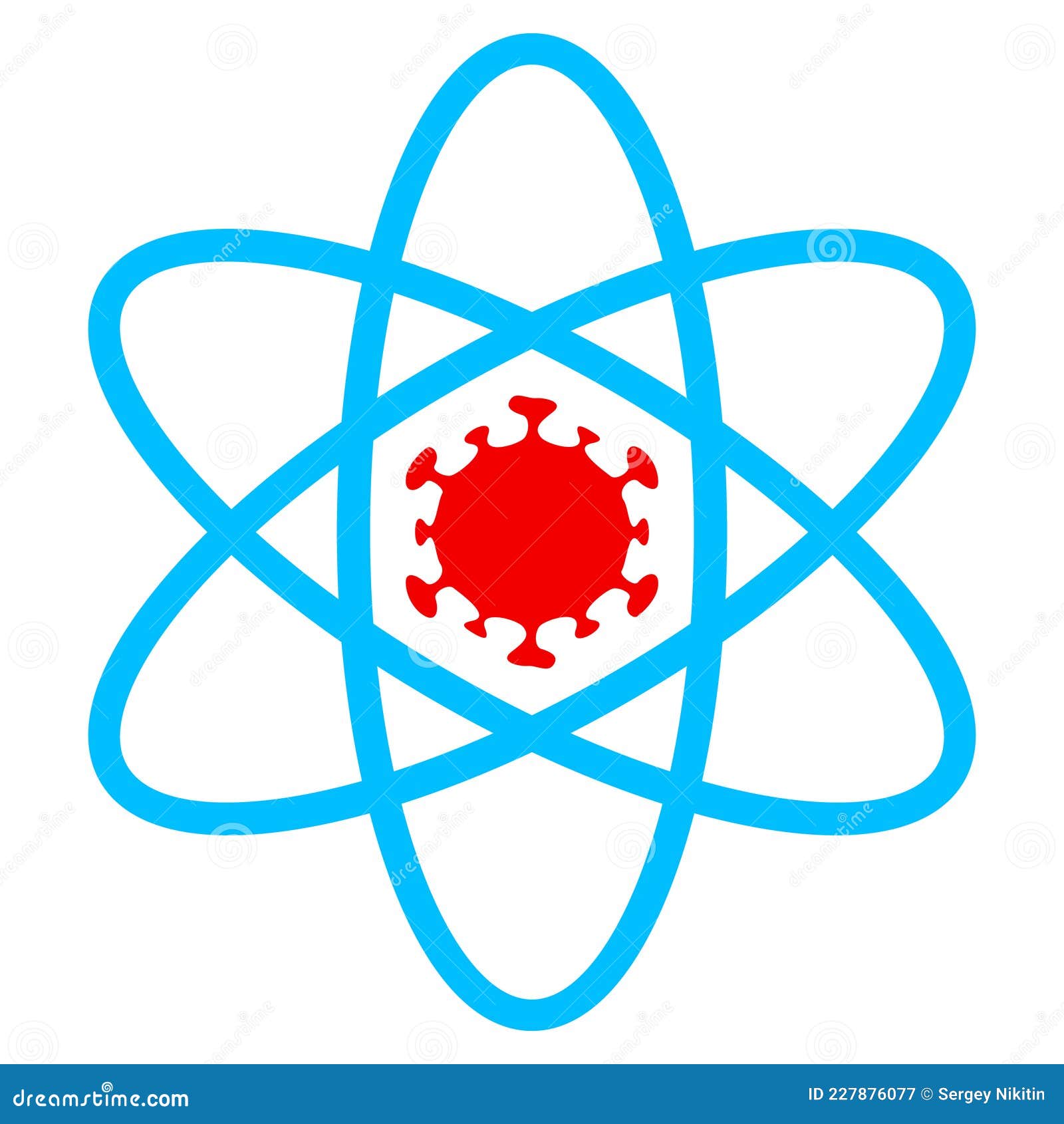 Virus Atom Flat Icon Symbol Stock Vector - Illustration of idler ...