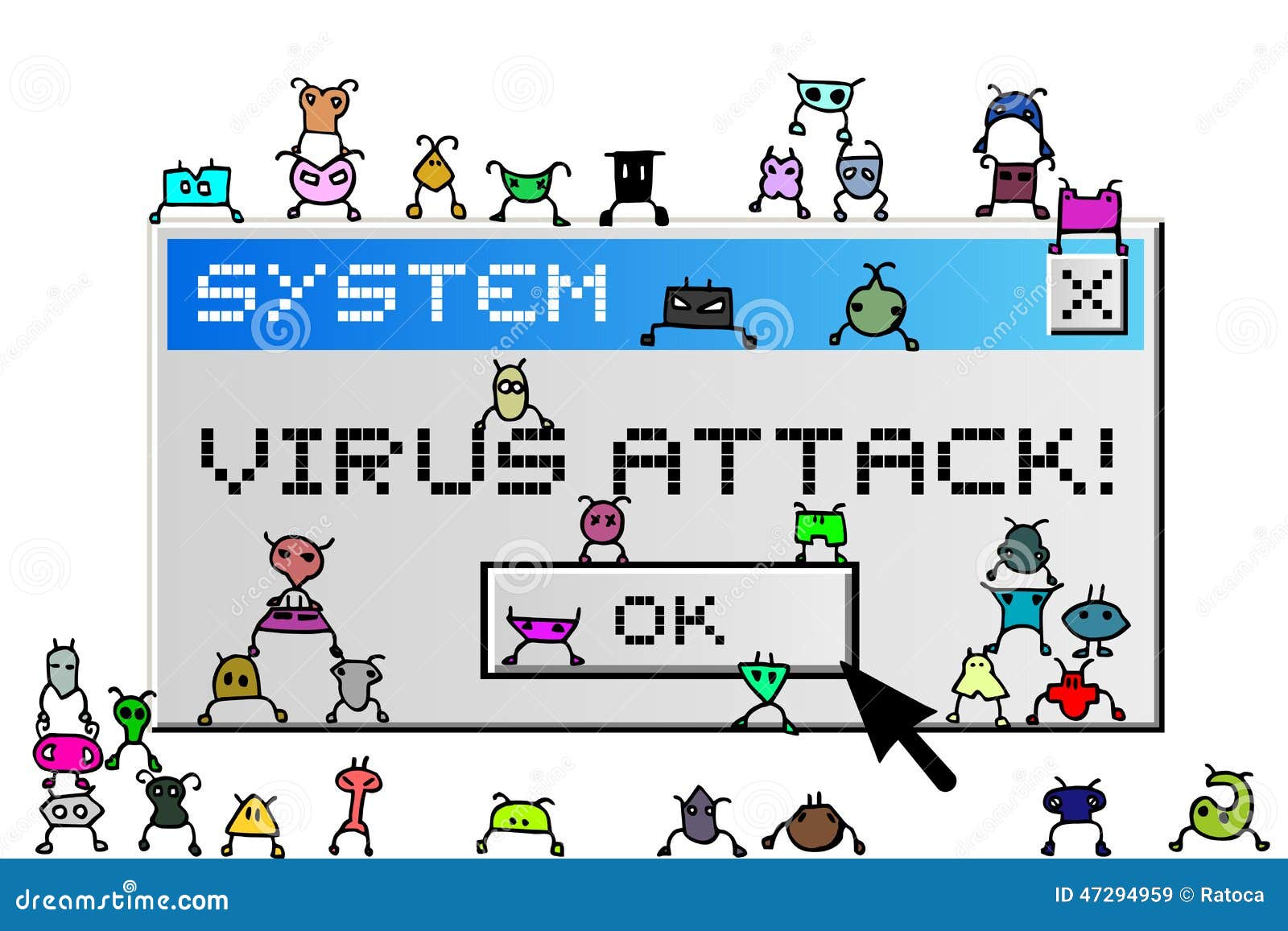 Virus Attack Computer Message Stock Vector - Illustration of rectangle ...