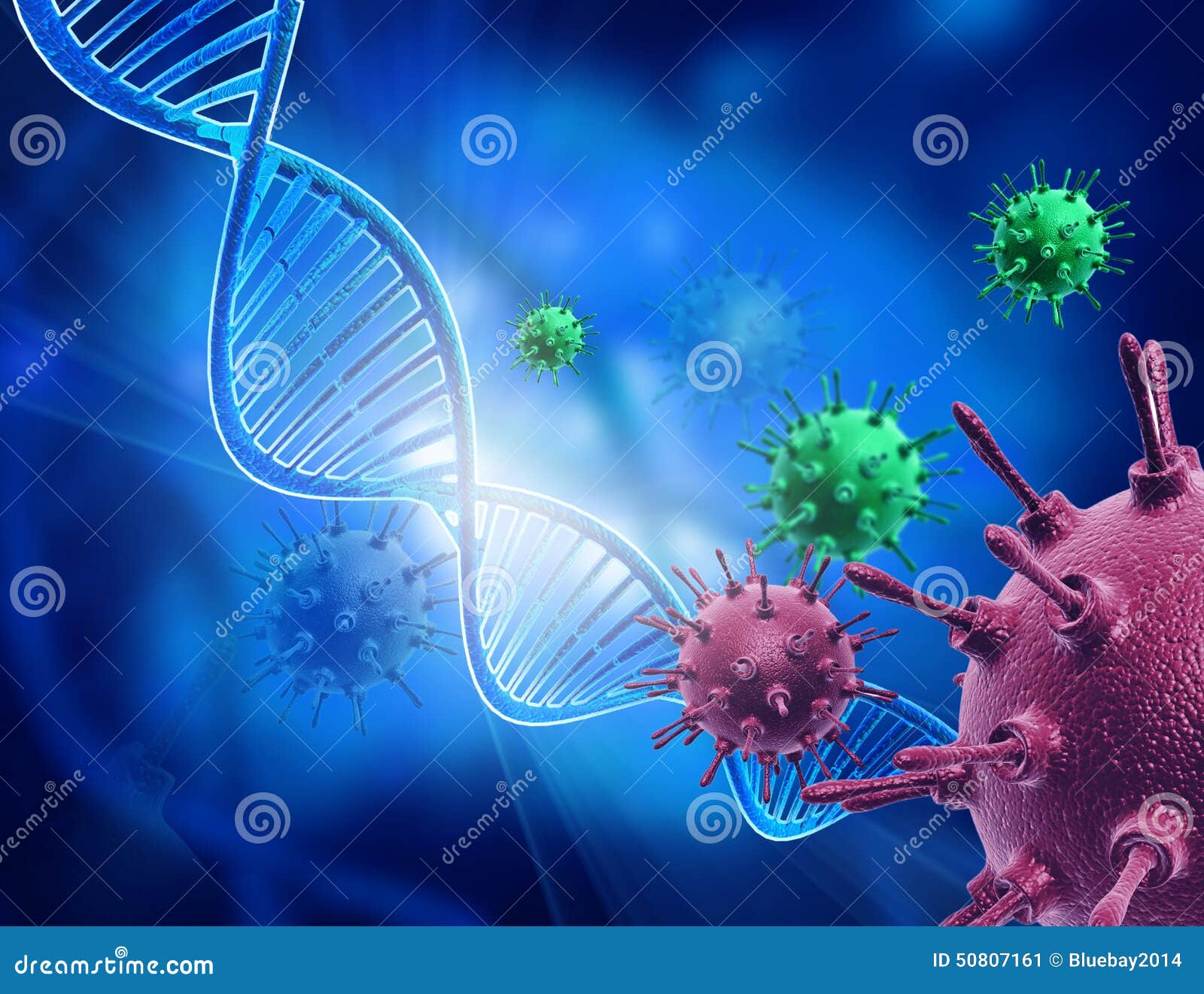 Virus attack on DNA stock illustration. Illustration of medical - 50807161