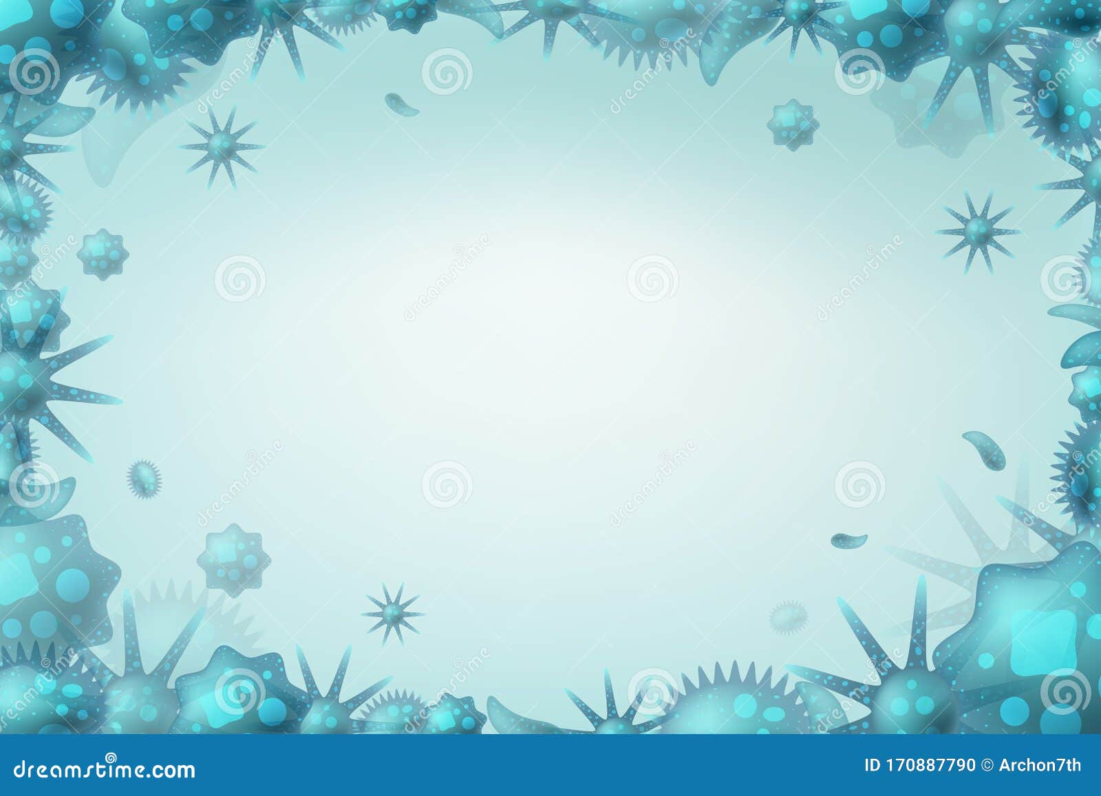 Virus Attack or Epidemic Vector Illustration. Frame of Microorganisms ...