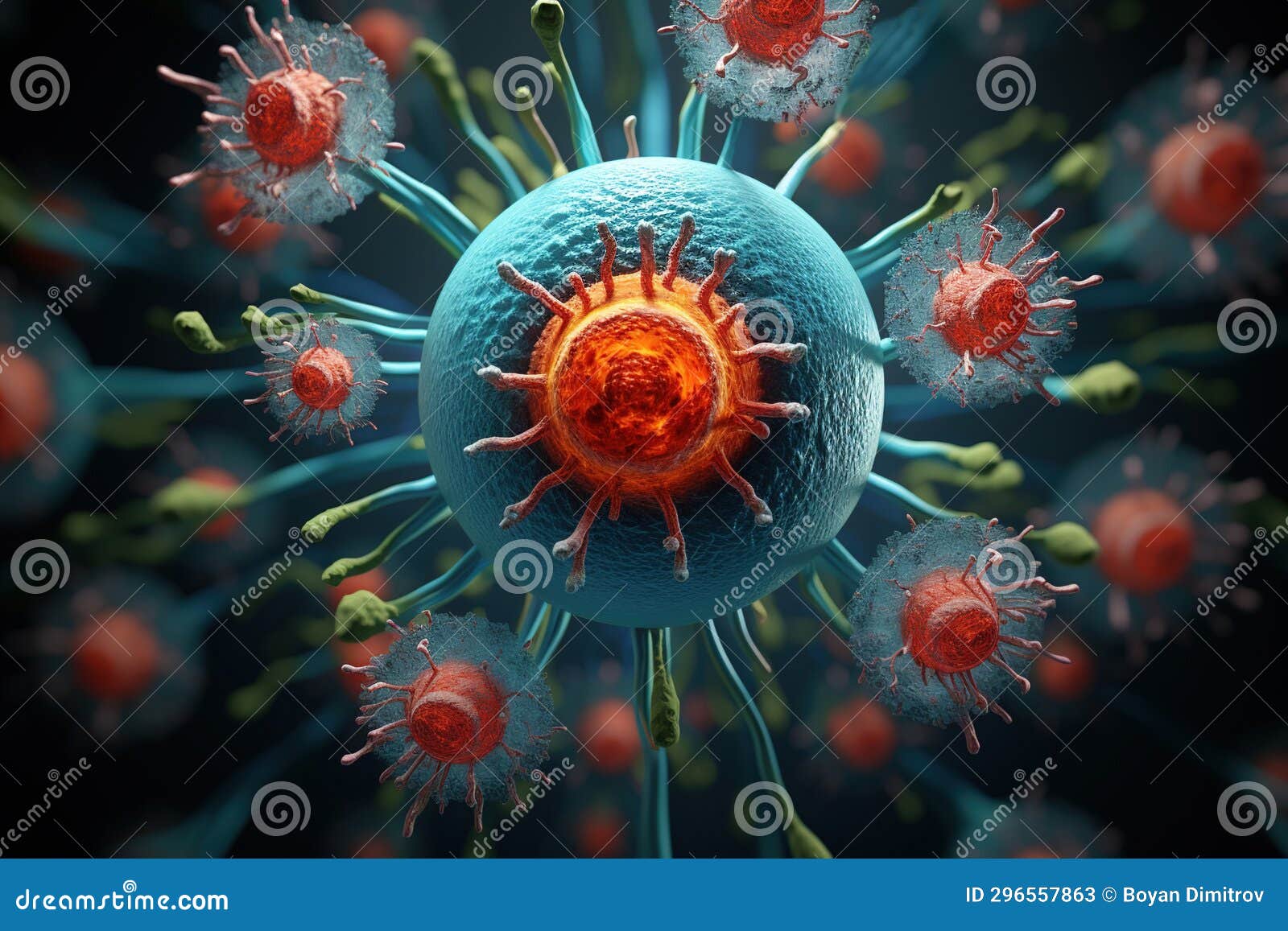 Virus attack stock illustration. Illustration of pathogen - 296557863