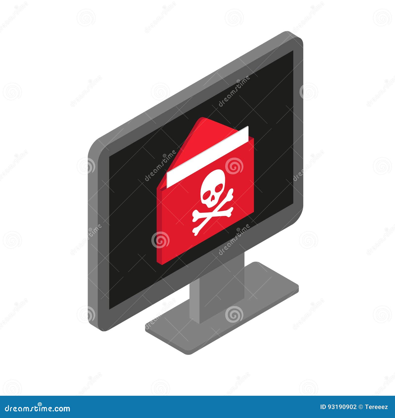 Virus Attack through Infected E-mail on Computer Screen, Malware ...
