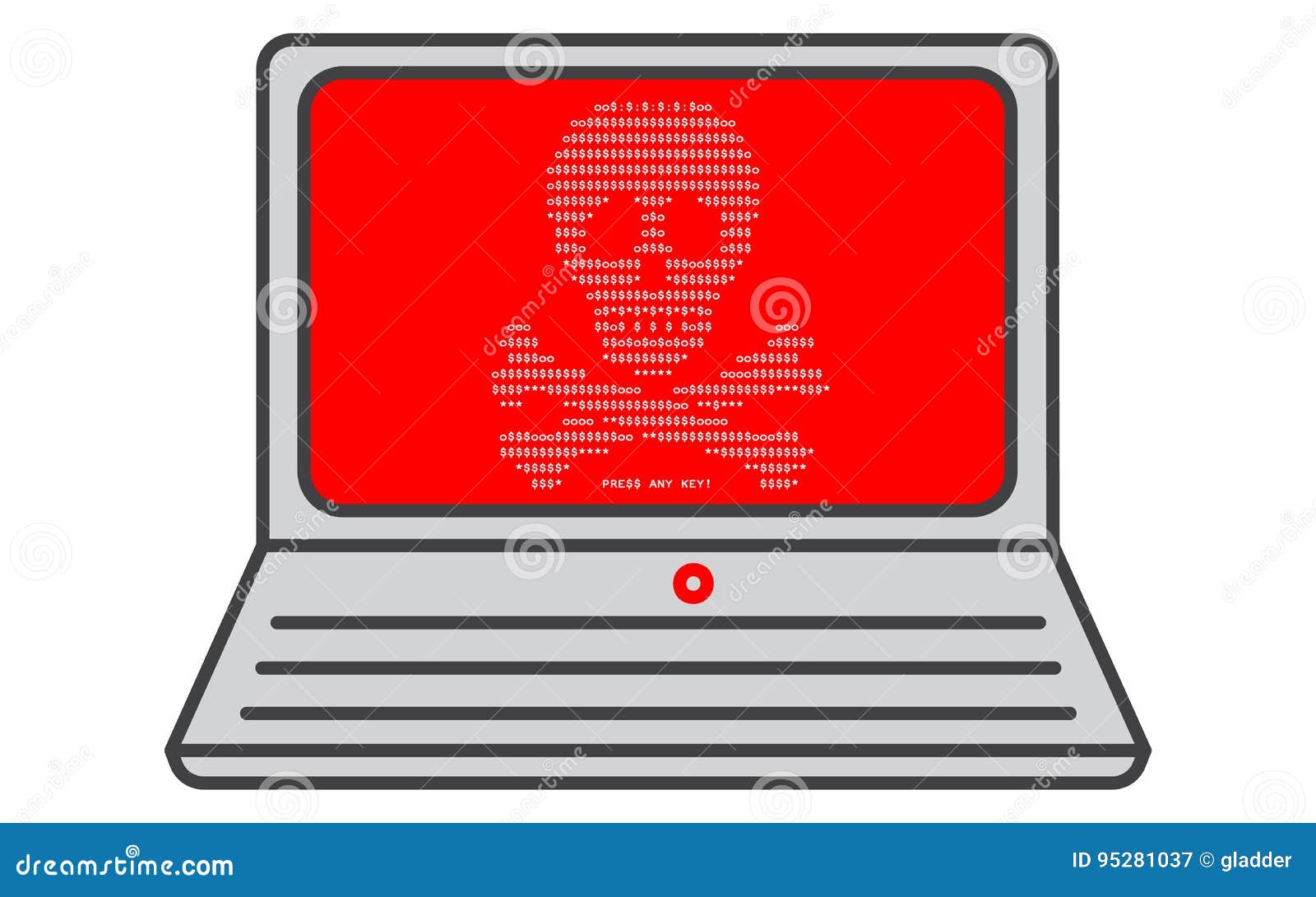 Virus Attack on Laptop Screen, Illustration. Stock Illustration ...