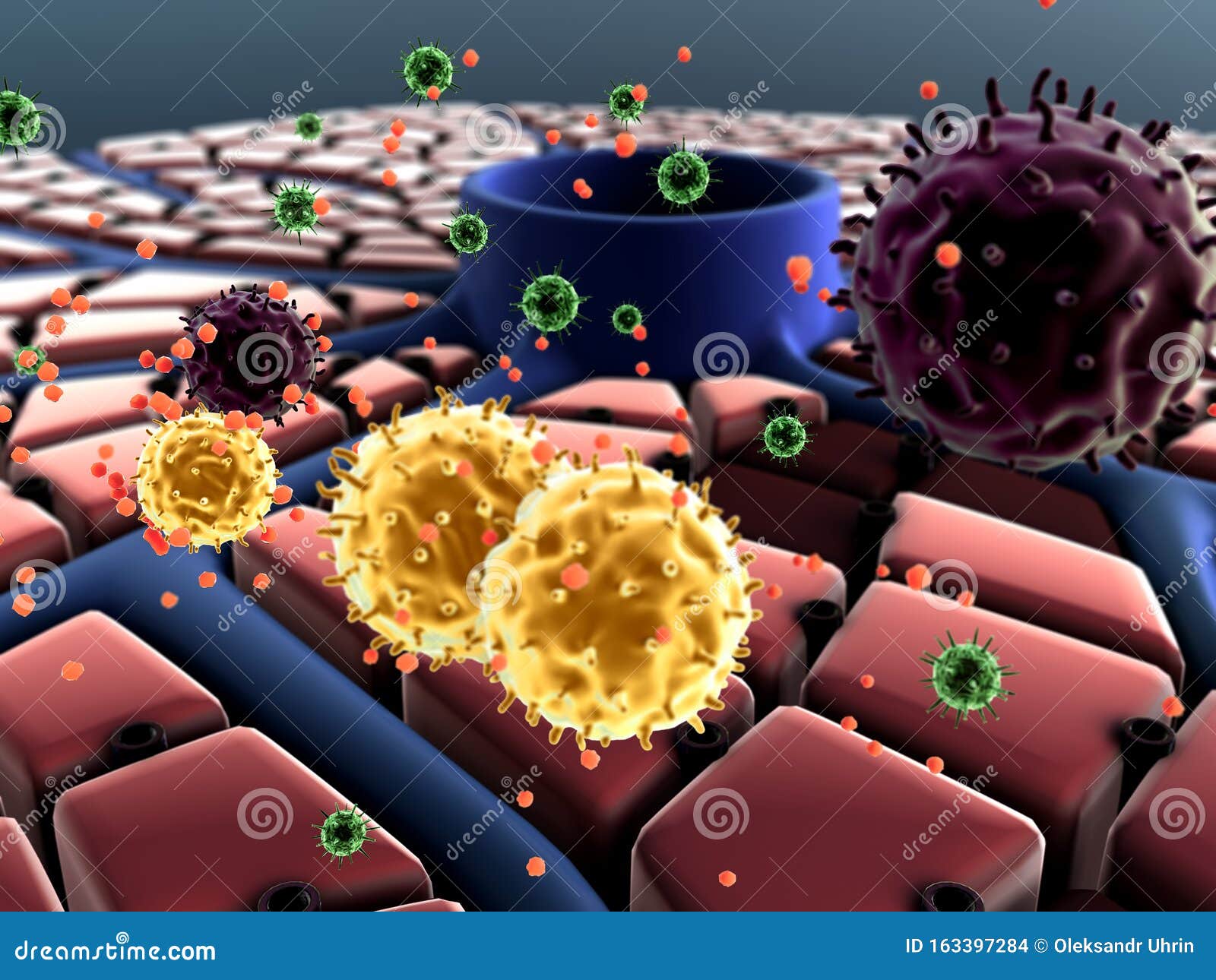 Virus Attack the Liver Cells Stock Illustration - Illustration of ...
