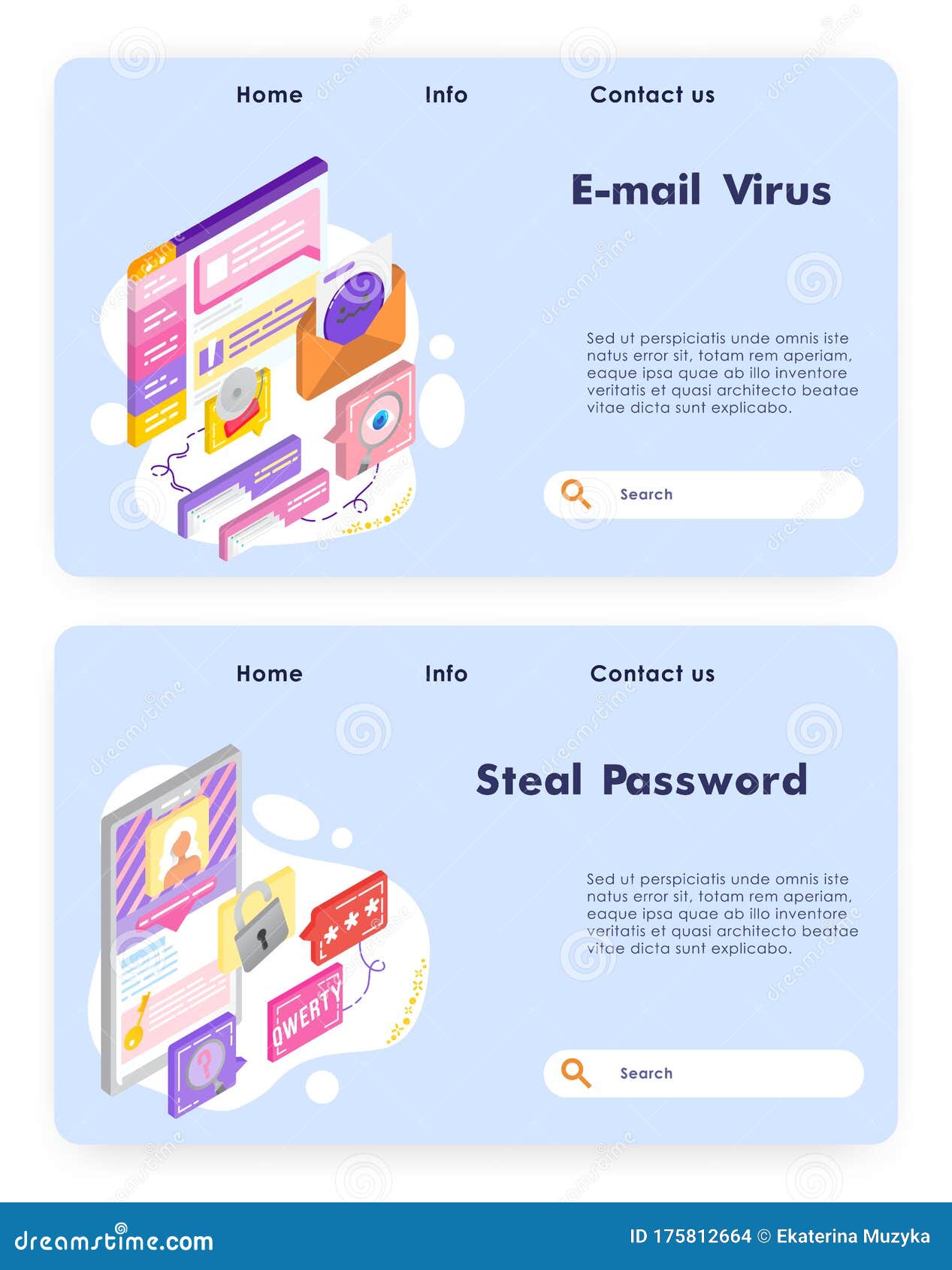 Virus Attack and Malware Email. Cyber Security, Phishing and Password ...