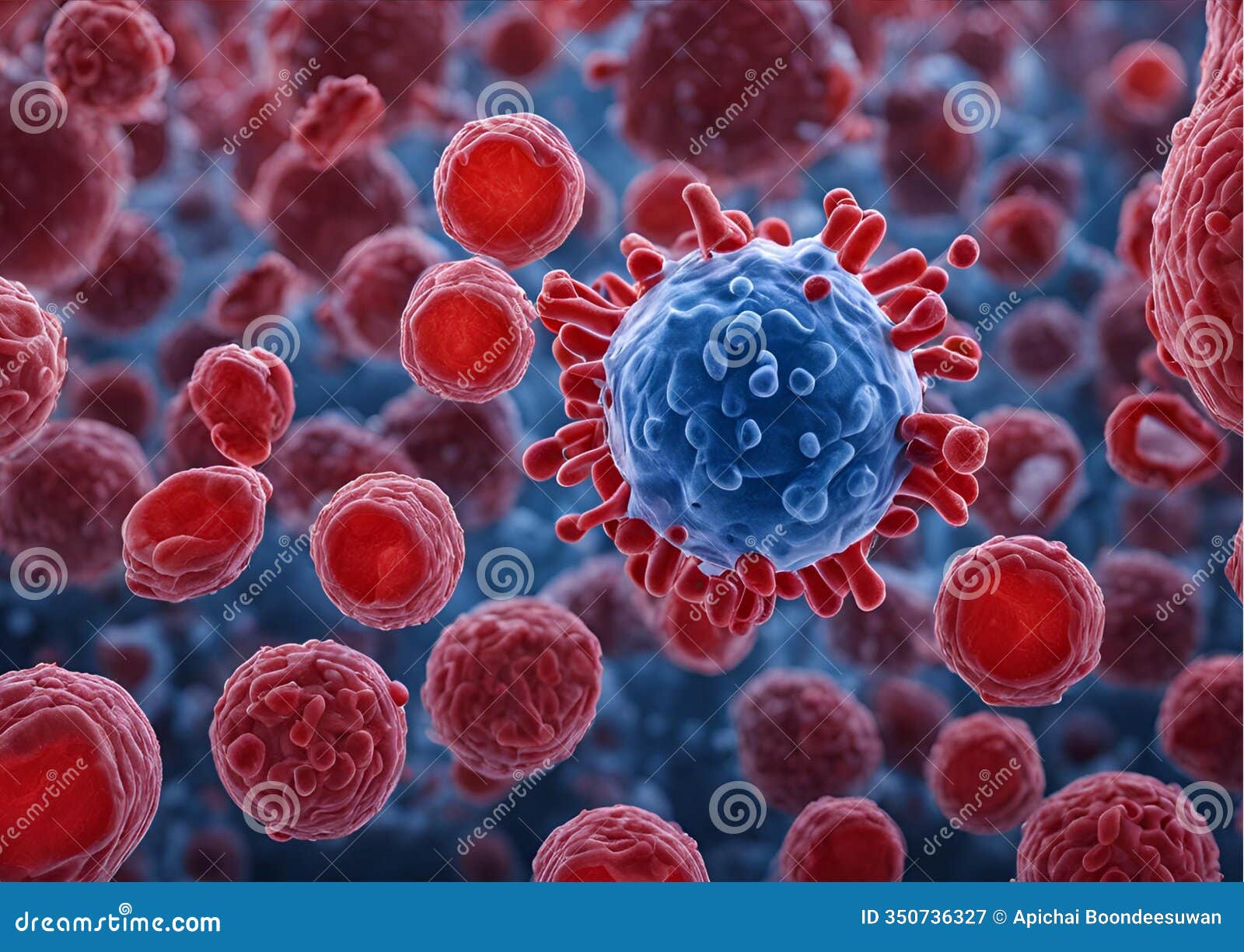 Virus Attacking Cells Immune Response Disease Stock Illustration ...