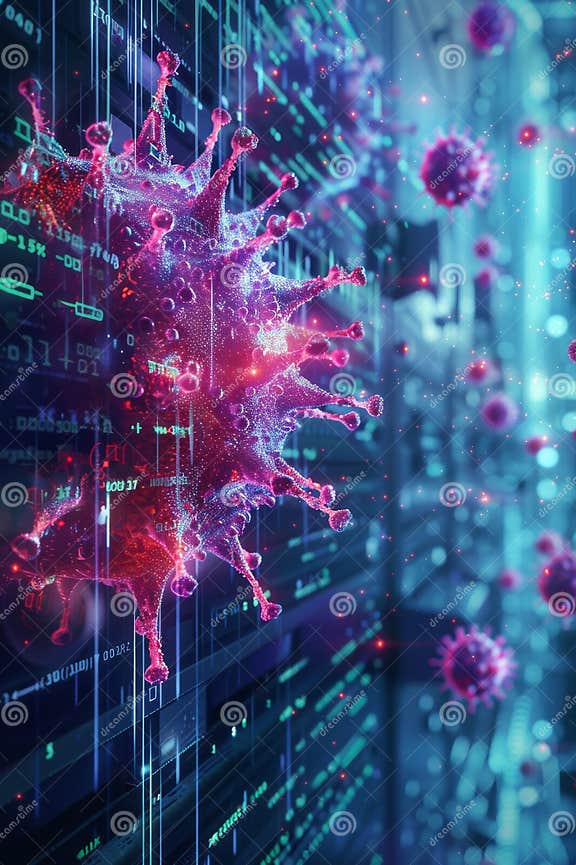 A Virus Attacking a Computer Network, Depicting the Spread and ...