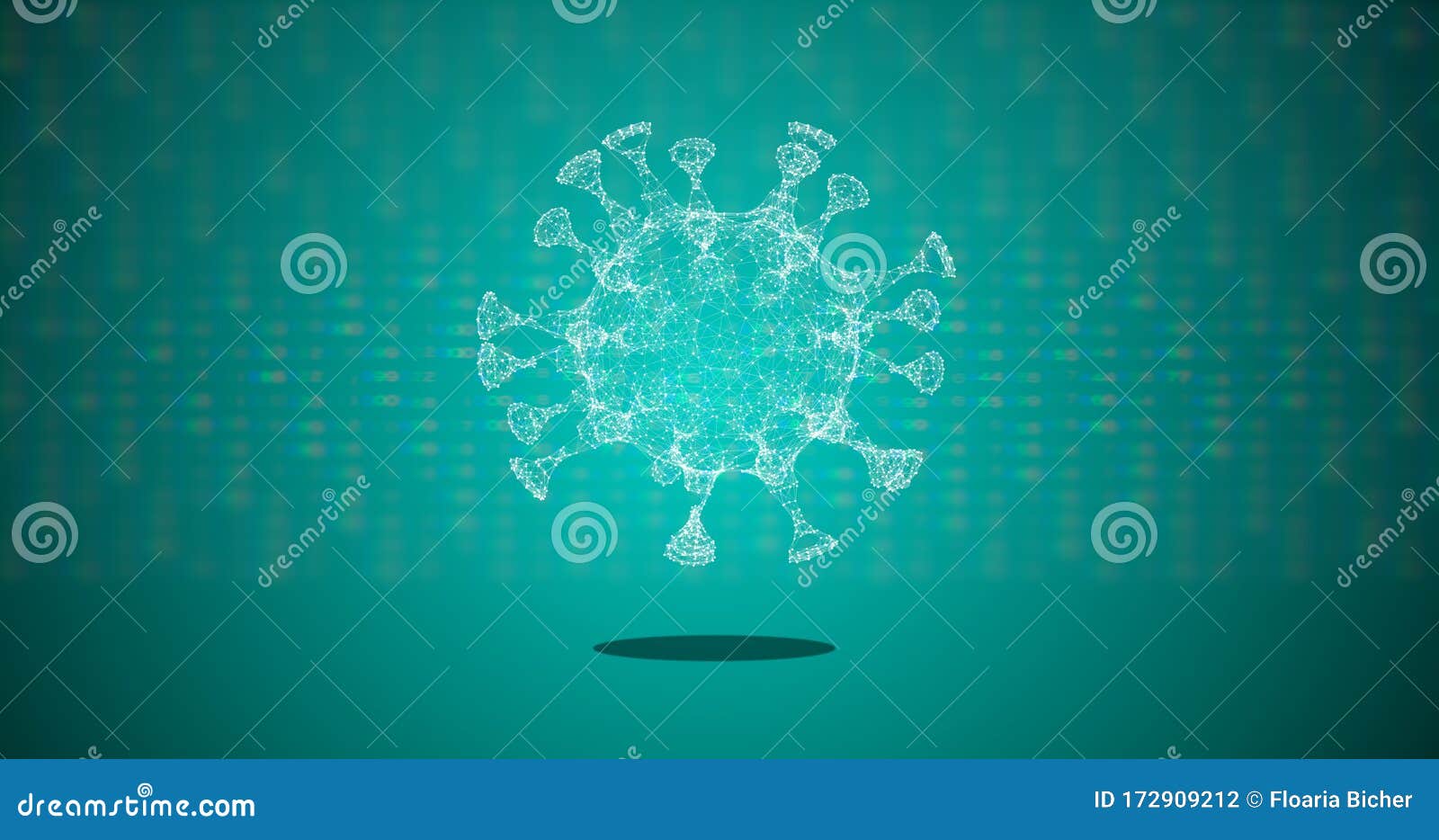 Virus Attacking Your Computer Over Green Background with Matrix Going ...