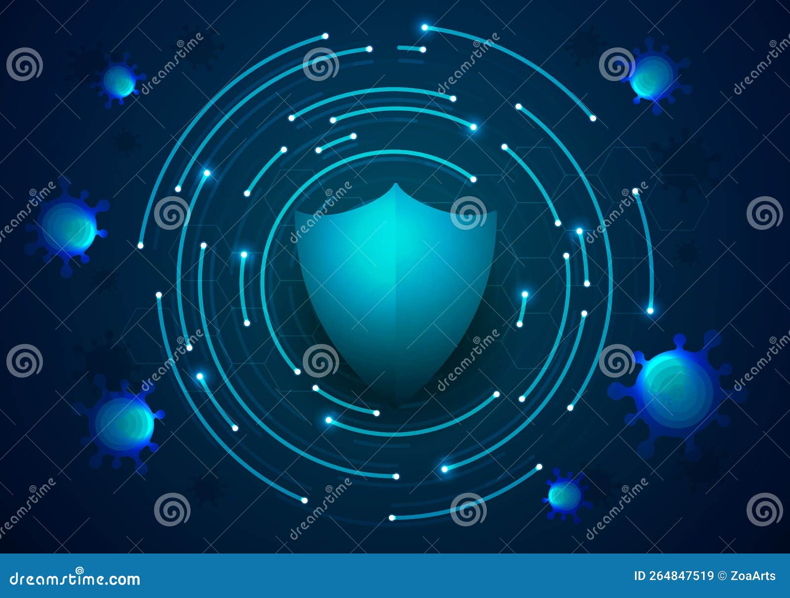 Protect Against Virus Concept. Medical or Technology Background Stock ...