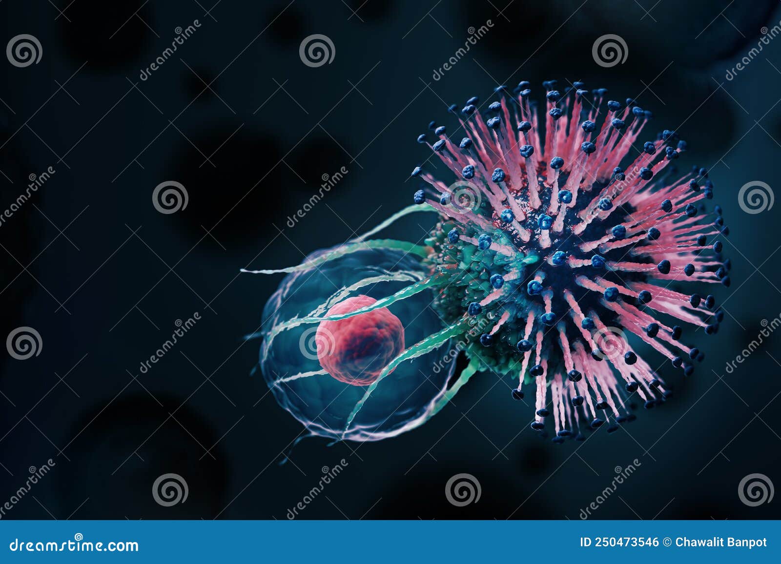 Virus Background. Spread Causing Infection Disintegration and Mutation ...